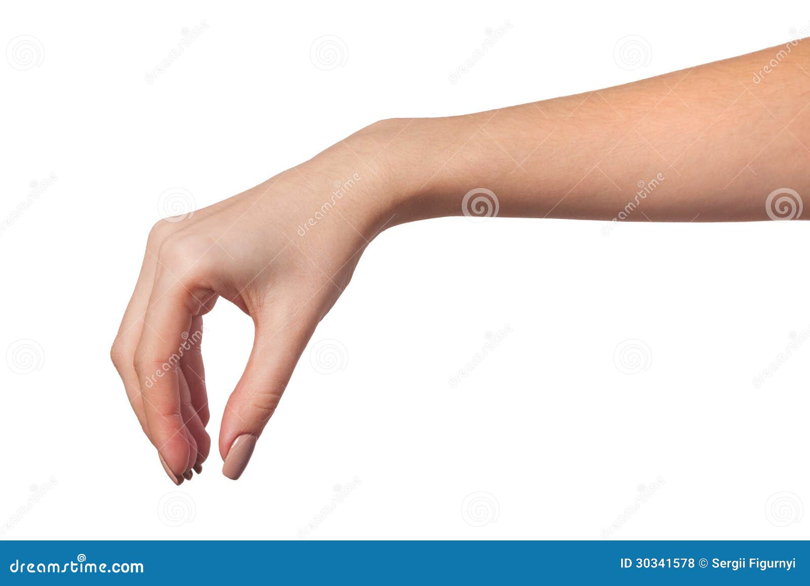 Female Hand Reaching for Something on White Stock Photo - Image of girl ...