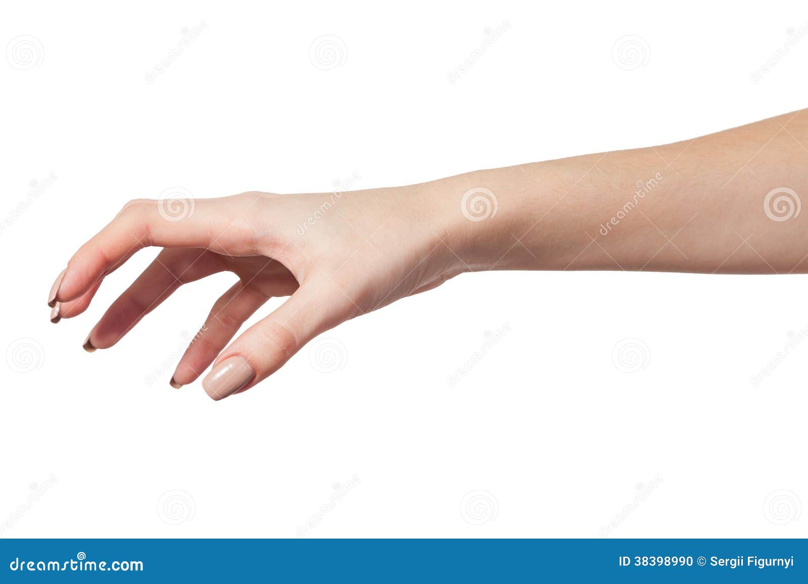 Female Hand Reaching for Something on White Stock Photo - Image of ...