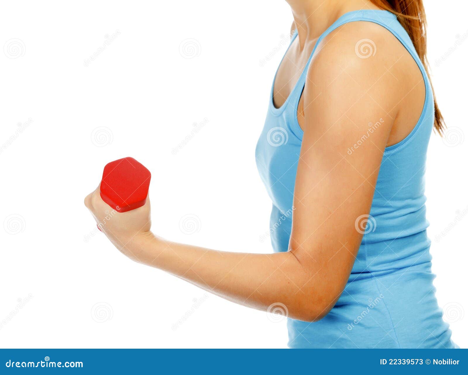 Female Hand with a Red Barbell Stock Image - Image of health, activity ...