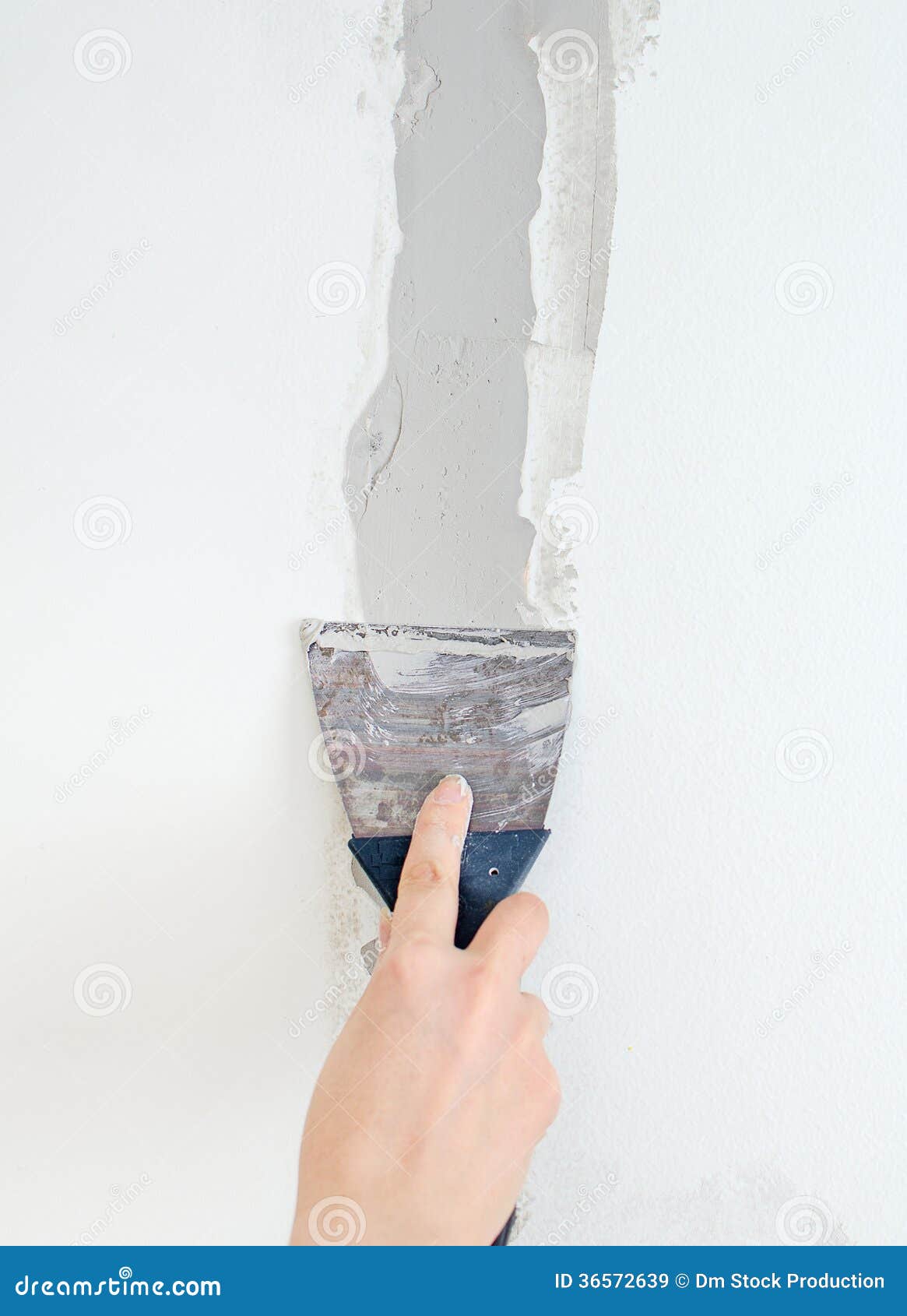 Hand Repairs Gypsum Plasterboard Frame Stock Photography ...