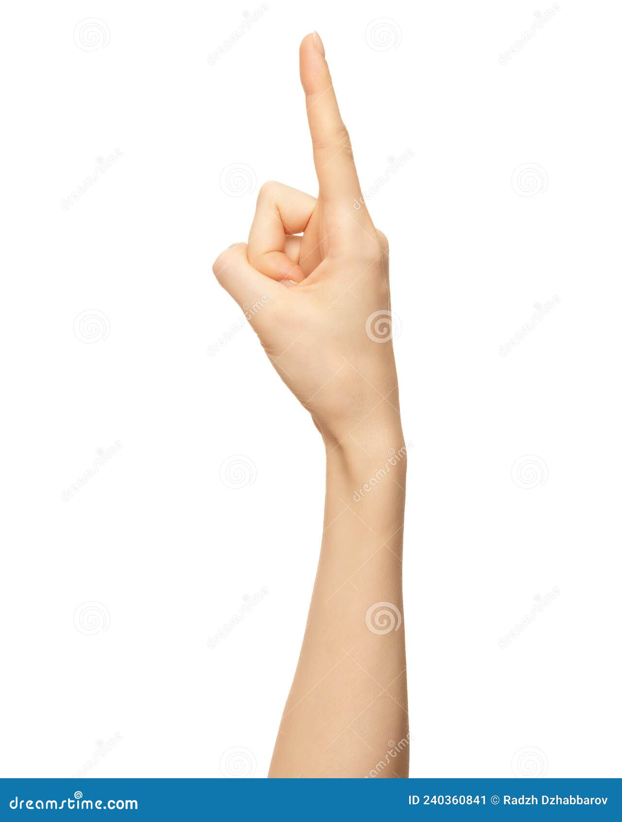 Female Hand Show Number One Finger Isolated on White Stock Image ...