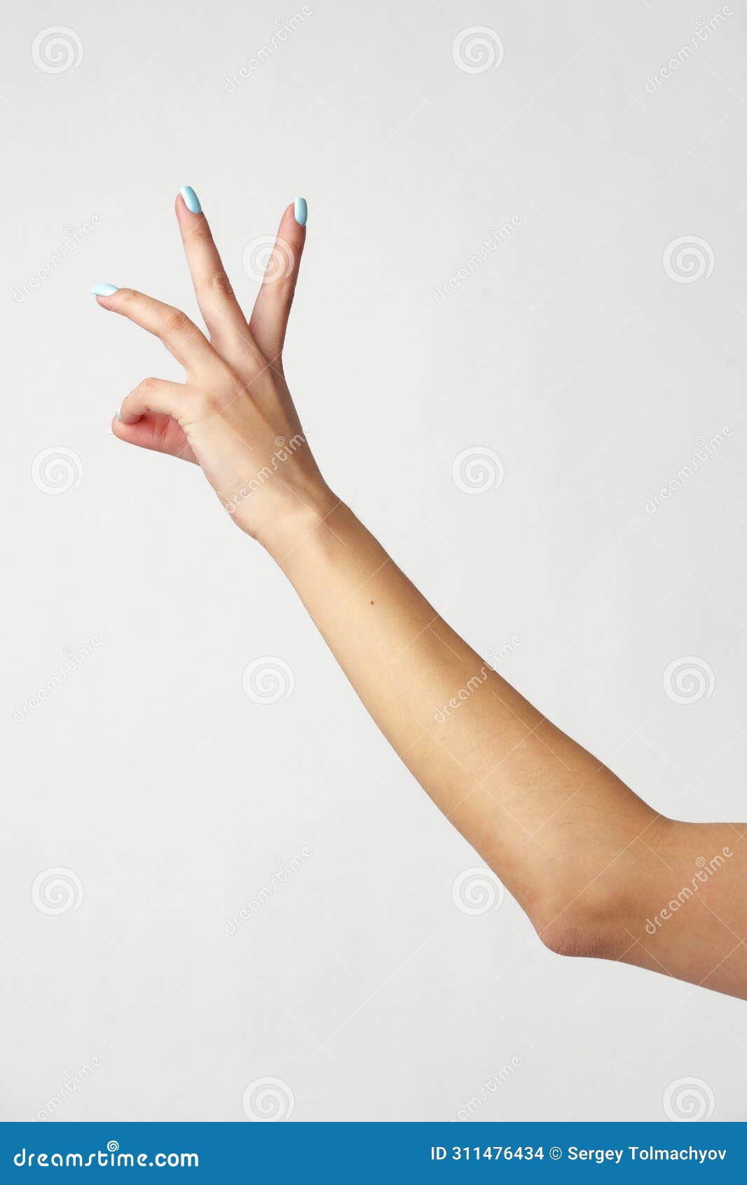 Female Hand Showing Three Fingers Against White Background Stock Photo ... Female Hand Showing Three Fingers Against White Background Stock Photo ...