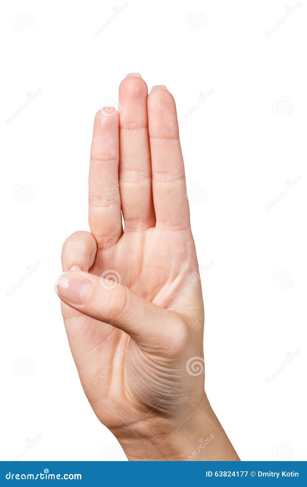Female Hand Showing Three Fingers Stock Image - Image of advertisement ...