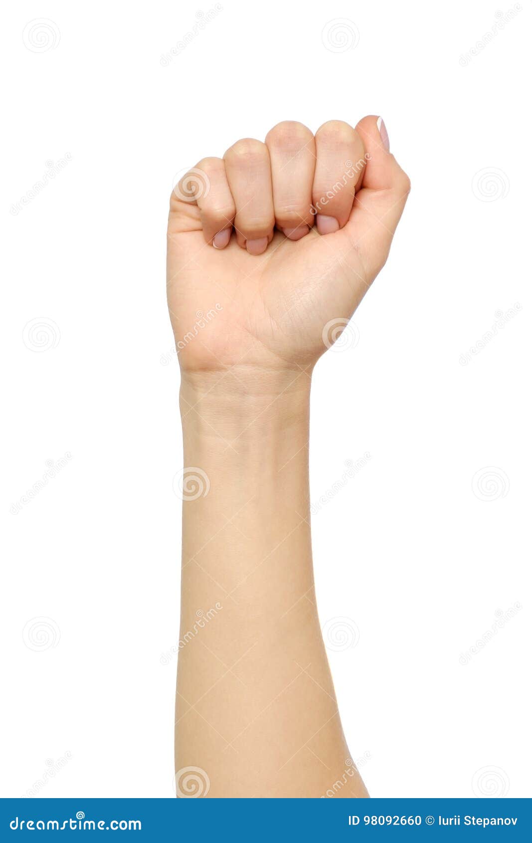 Female Hand Showing Wrong Fist Gesture Stock Photo - Image of force ...