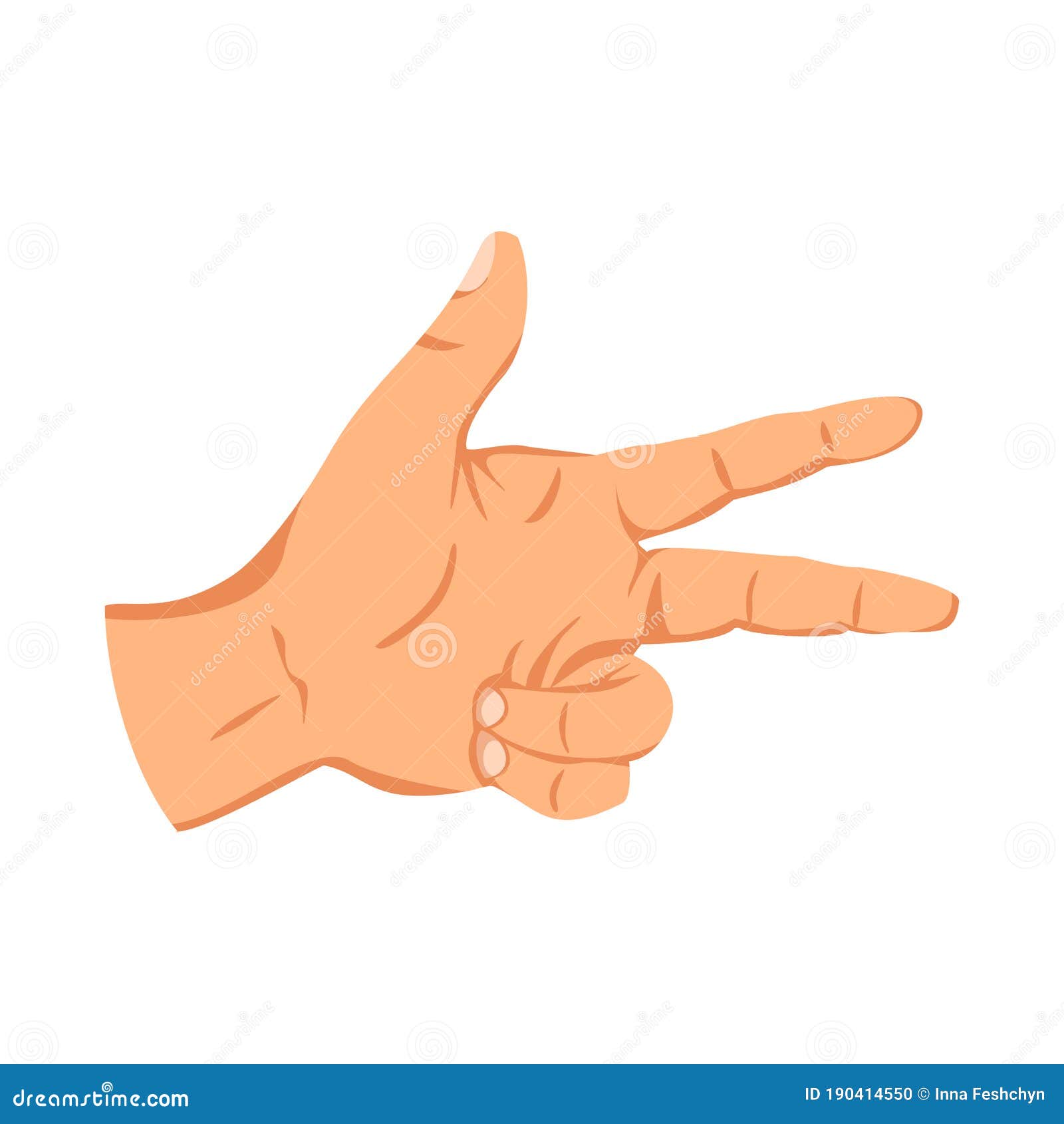 Female Hand Sign. Human Finger Gesture Sign. Sign Language Stock Vector ...