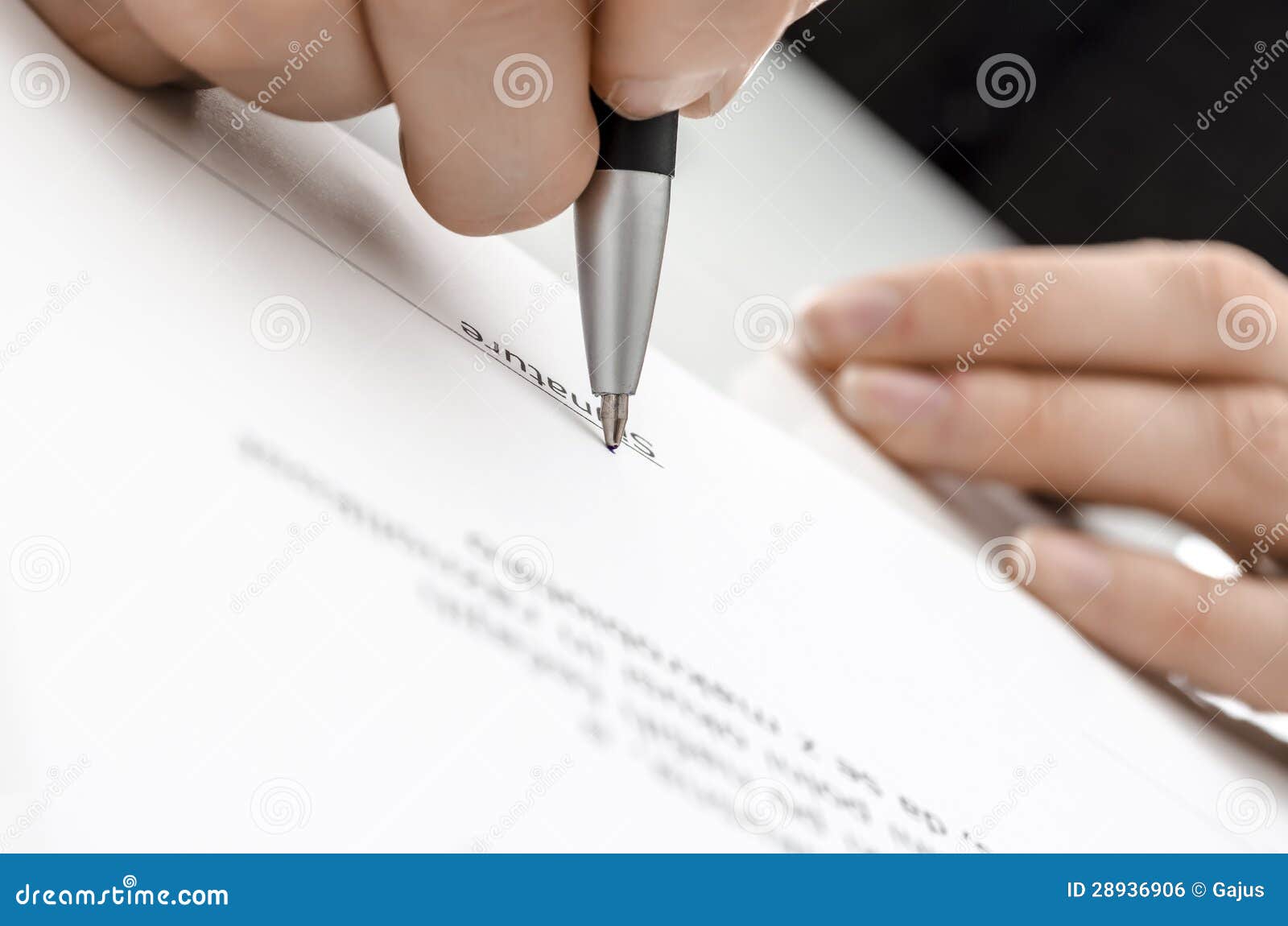 Female Hand Signing a Contract Stock Photo - Image of closeup, contract ...