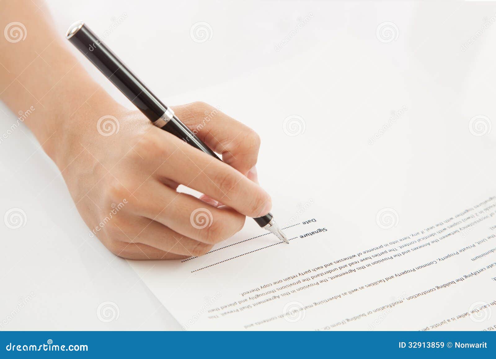 Female Hand Signing Contract. Stock Image - Image of convict, hand ...
