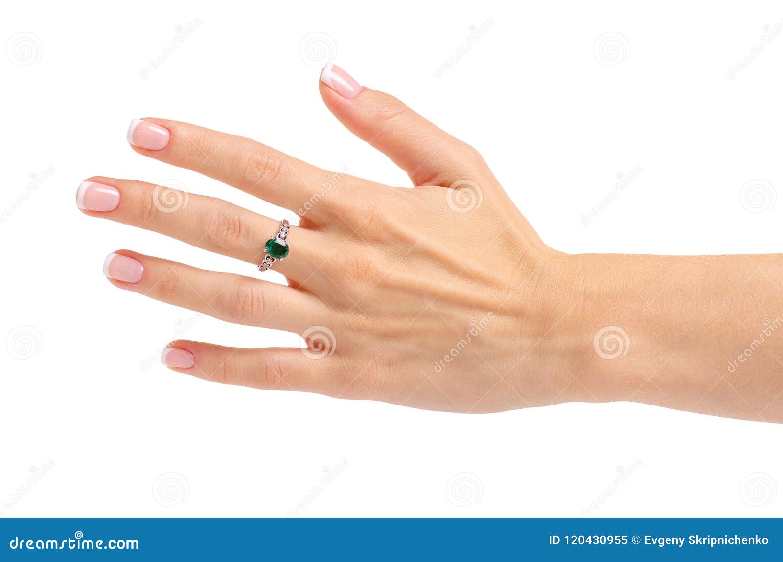 Female Hand with a Silver Ring Stock Image - Image of background ...