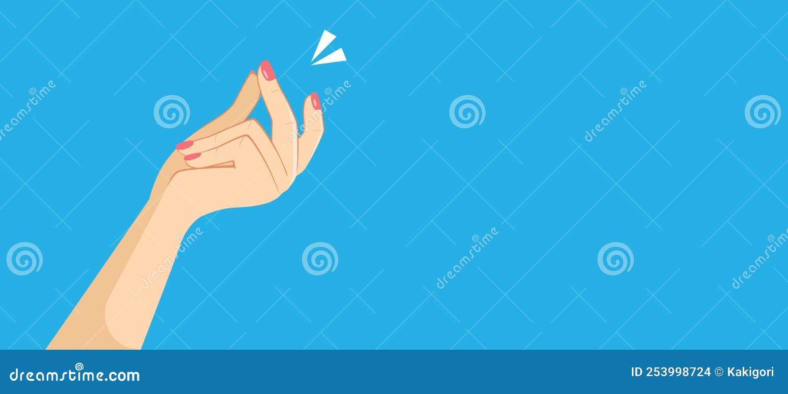 Female Hand Snapping Fingers Banner Stock Vector - Illustration of ...