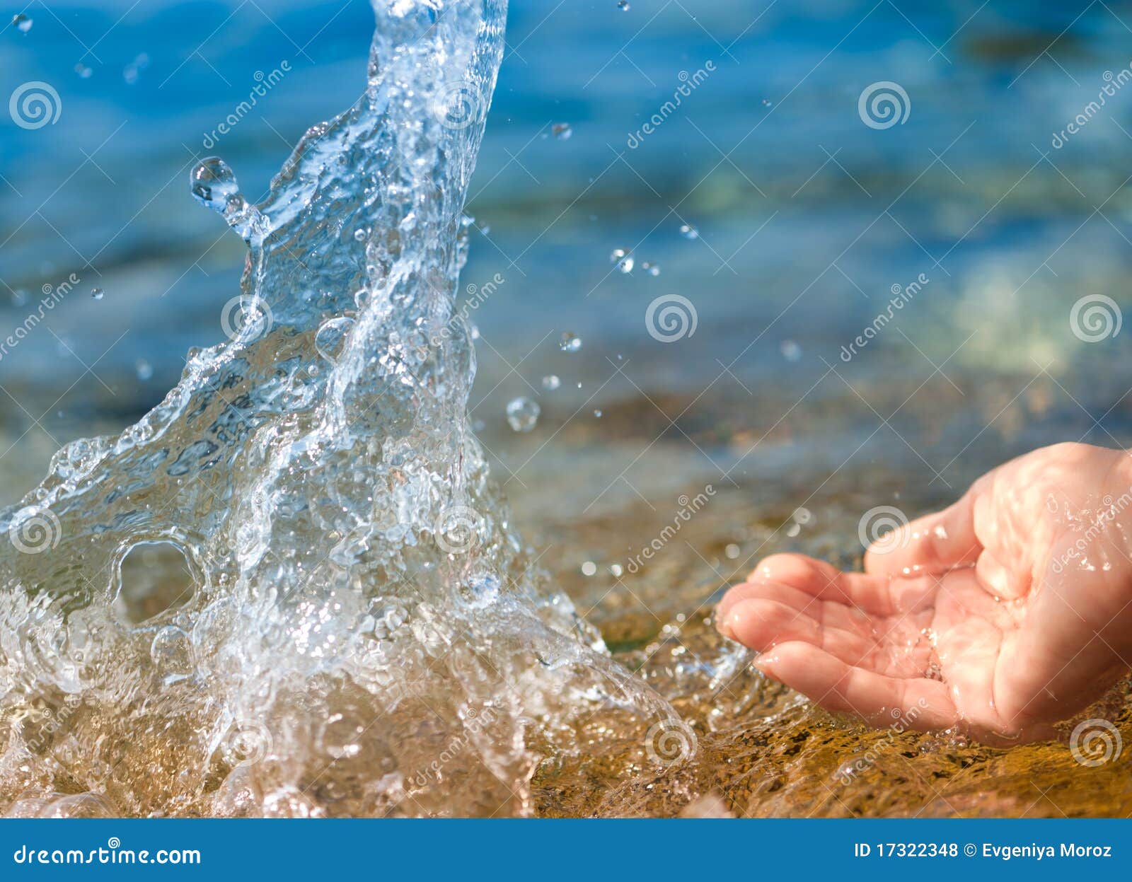 Female Hand Splashing Clean Water Stock Photo - Image of energy, palm ...