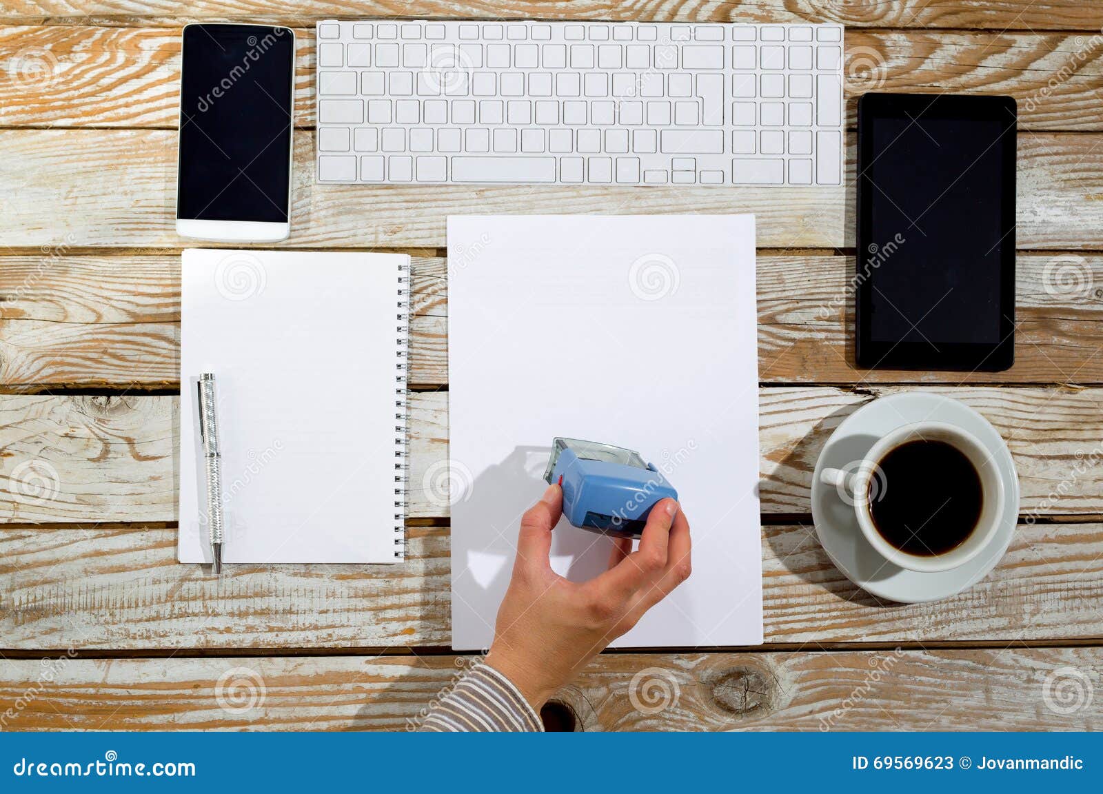Female Hand Stamping Document Stock Image - Image of chief ...