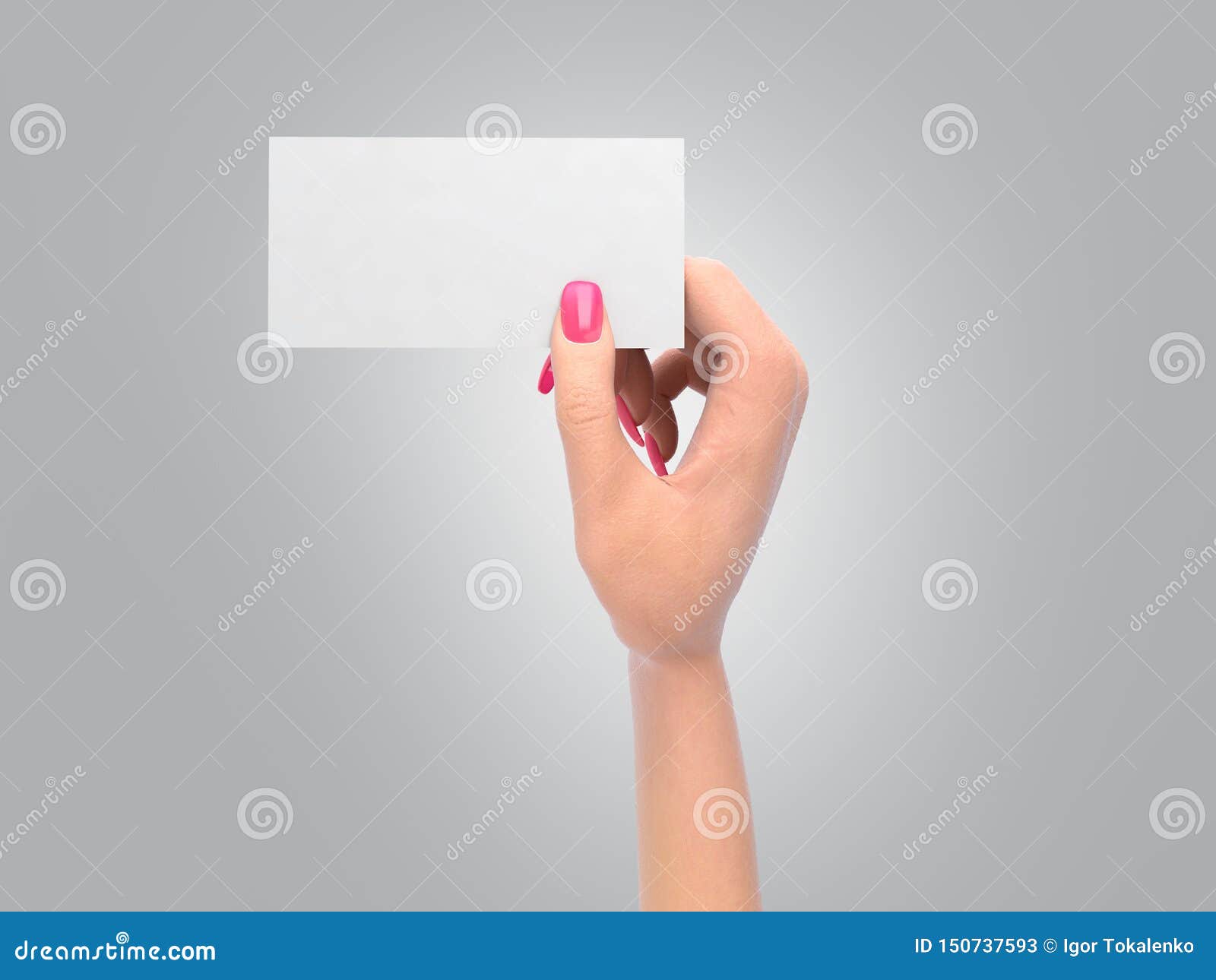 Female Hand in a Static Pose Holding a Sheet or Card D Render on Grey ...