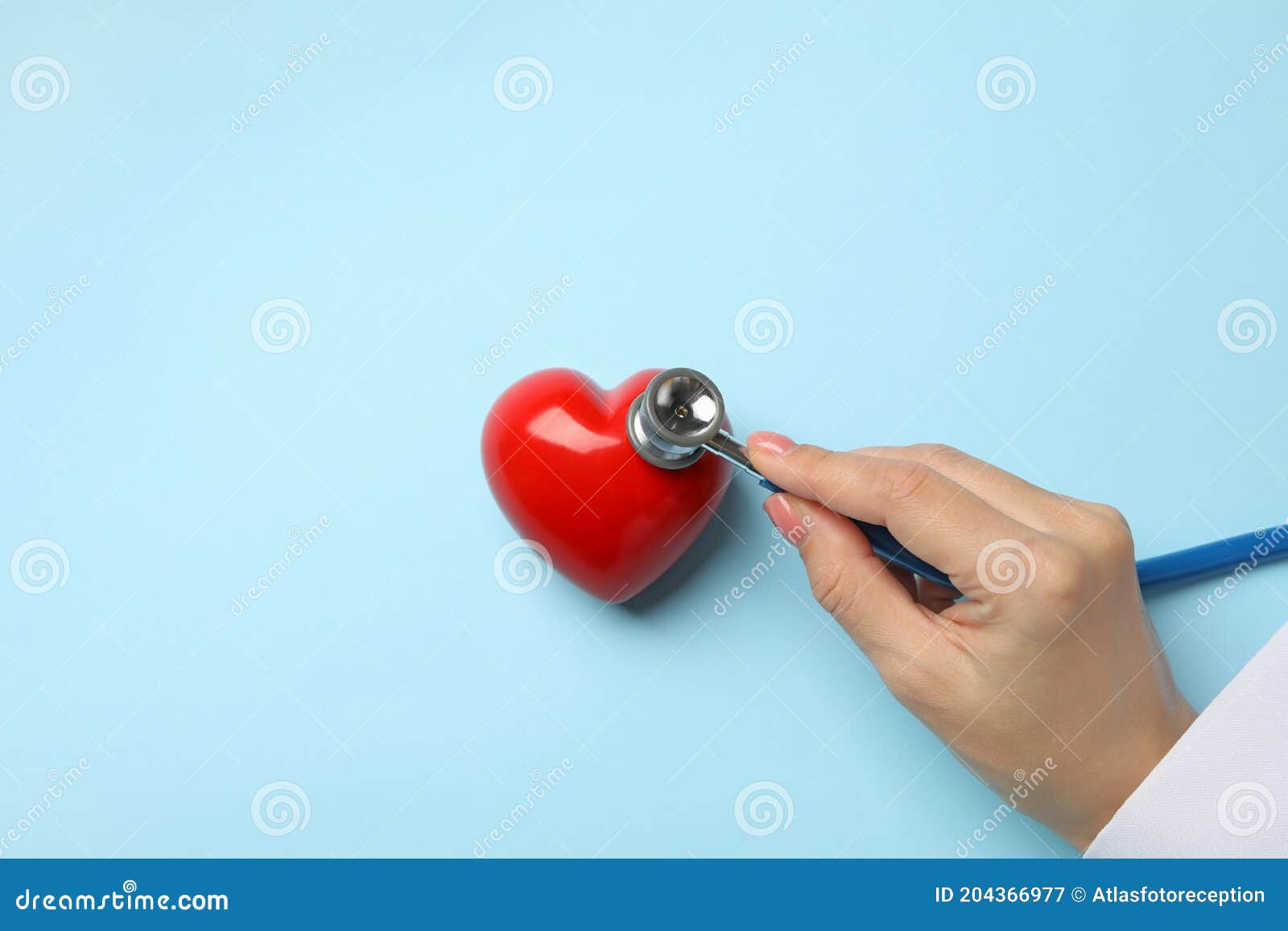 Female Hand with Stethoscope Checking Heart Beat Stock Image - Image of ...