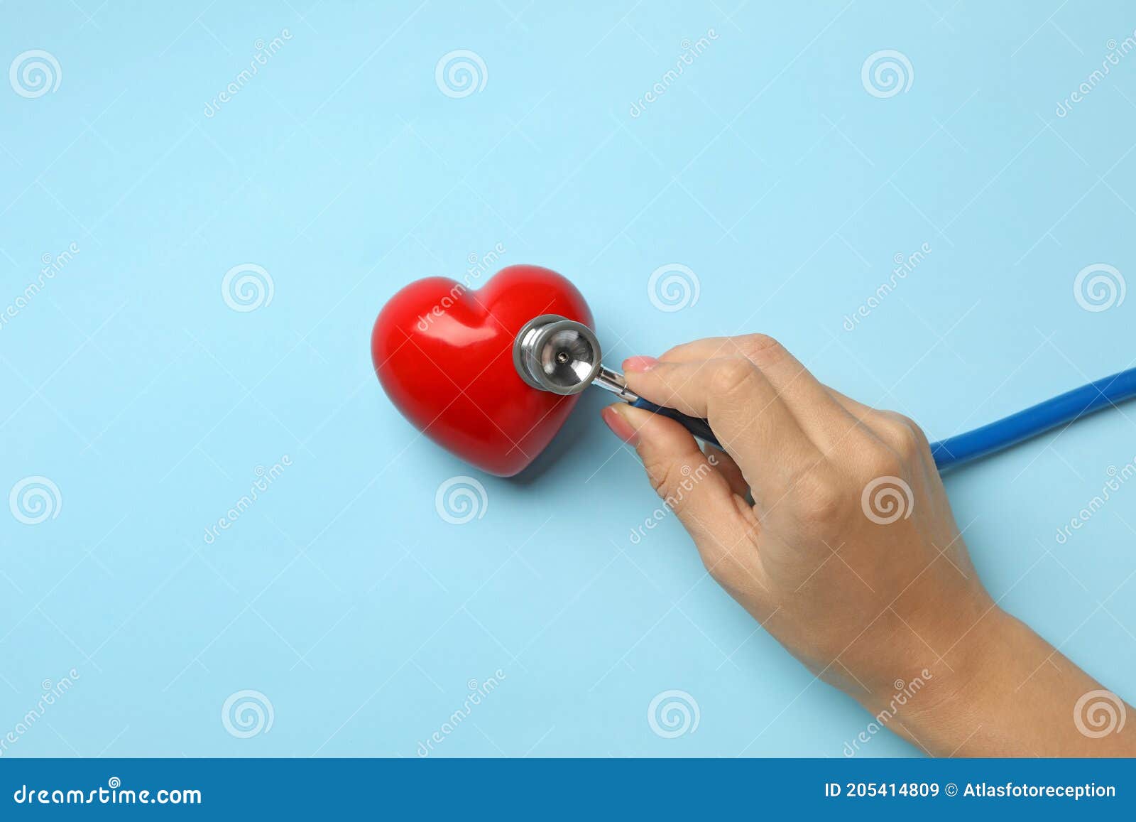 Female Hand with Stethoscope Checking Heart Beat Stock Image - Image of ...