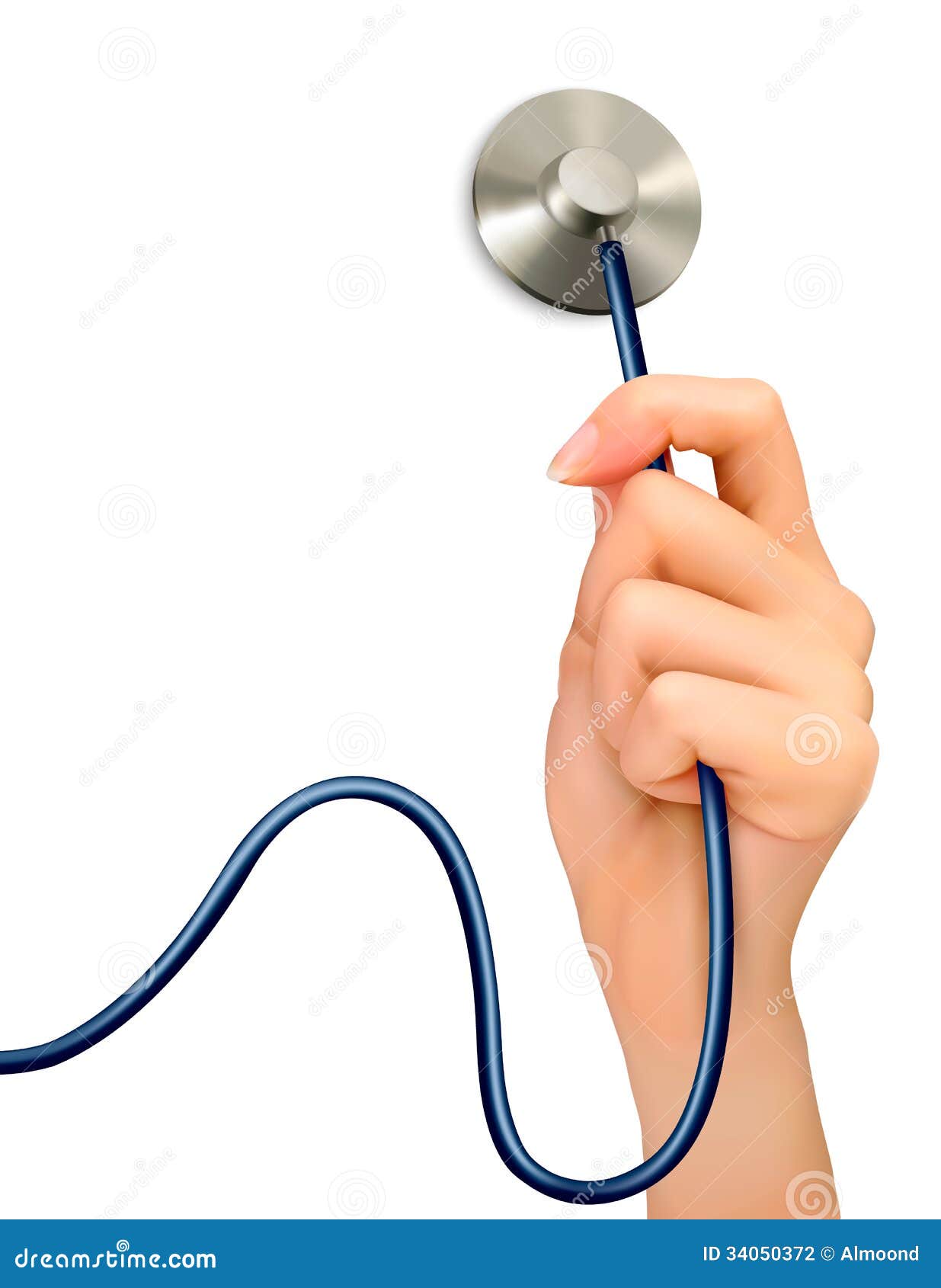 Female Hand with Stethoscope. Stock Vector - Illustration of cardiology ...