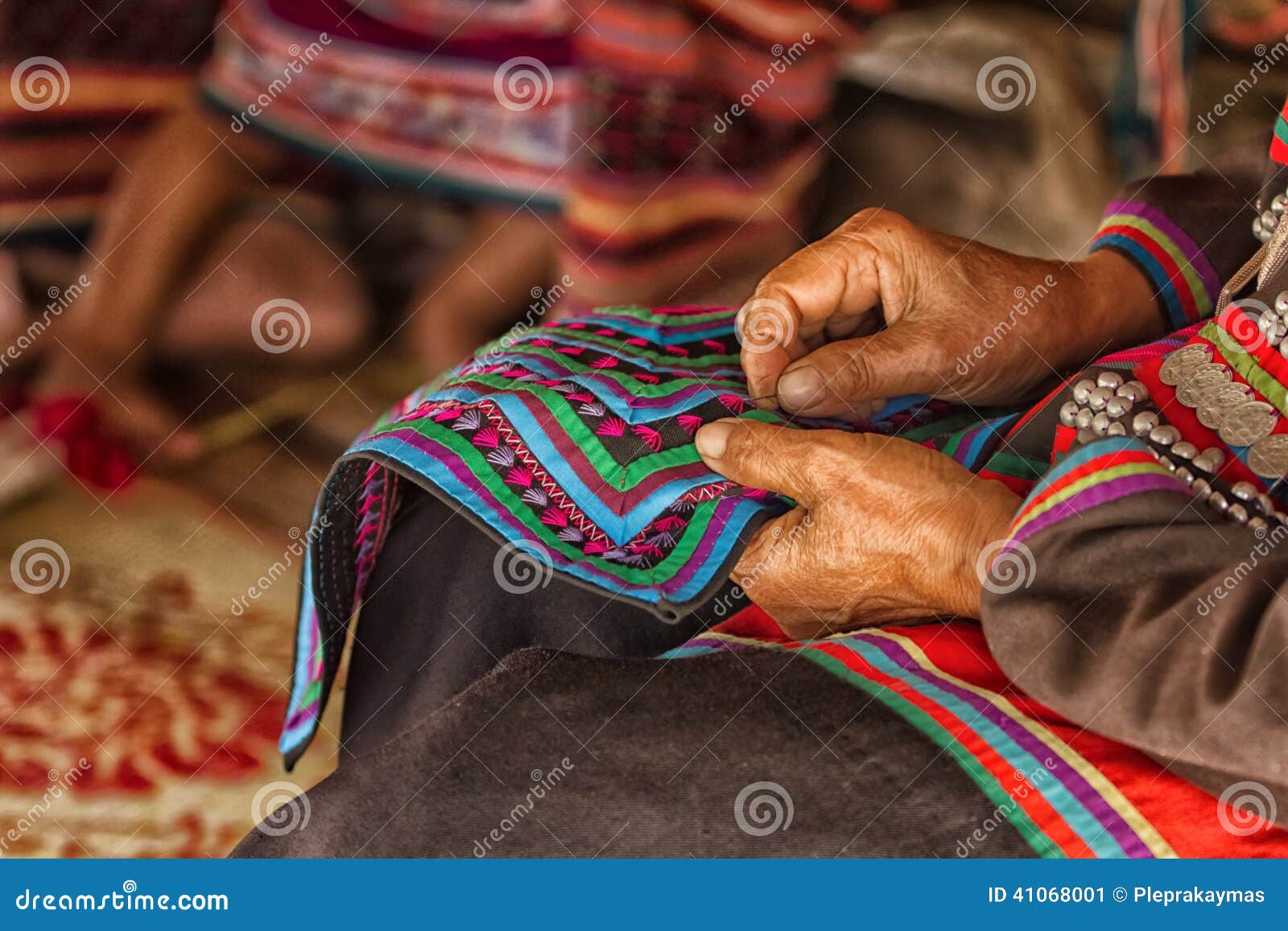 Female Hand Stitching Cloth Stock Image - Image of holding, asia: 41068001