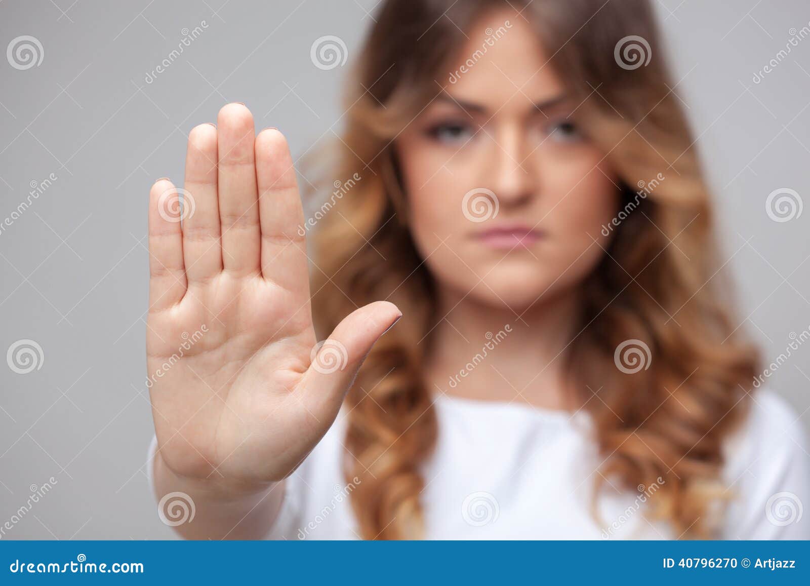 Female hand stop sign stock photo. Image of isolated - 40796270