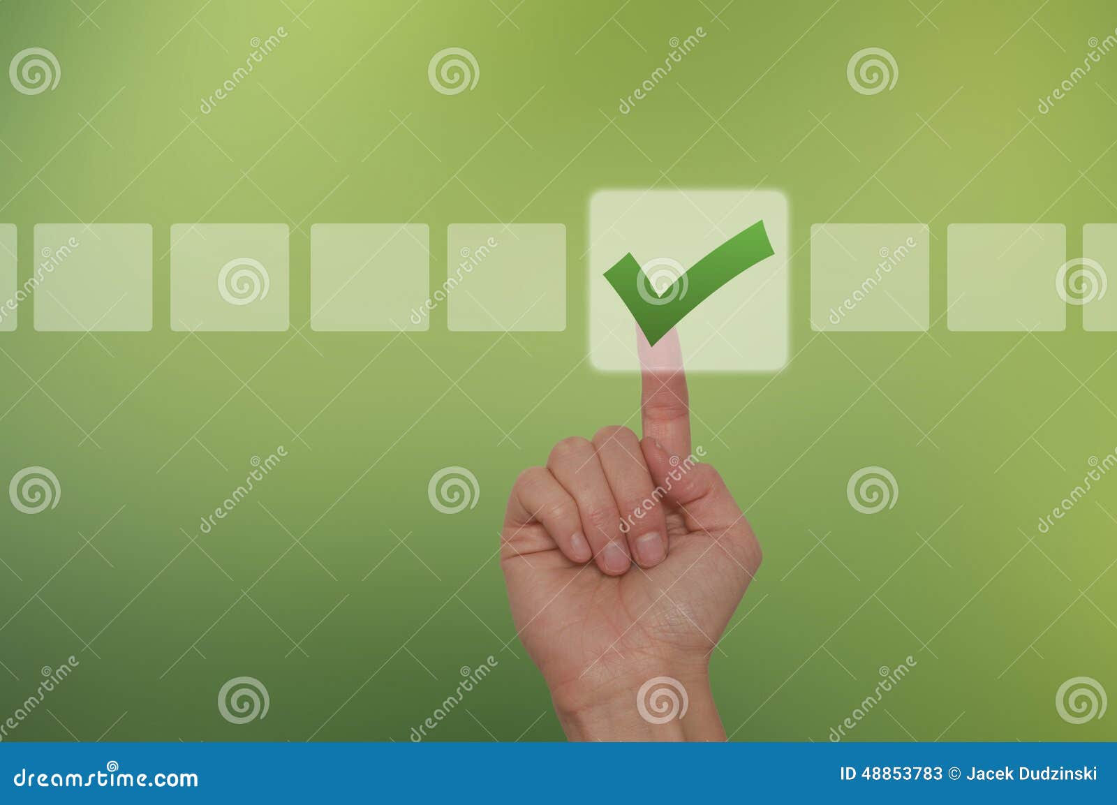 Female Hand Touching Button And Ticking Check Box Stock Image - Image ...