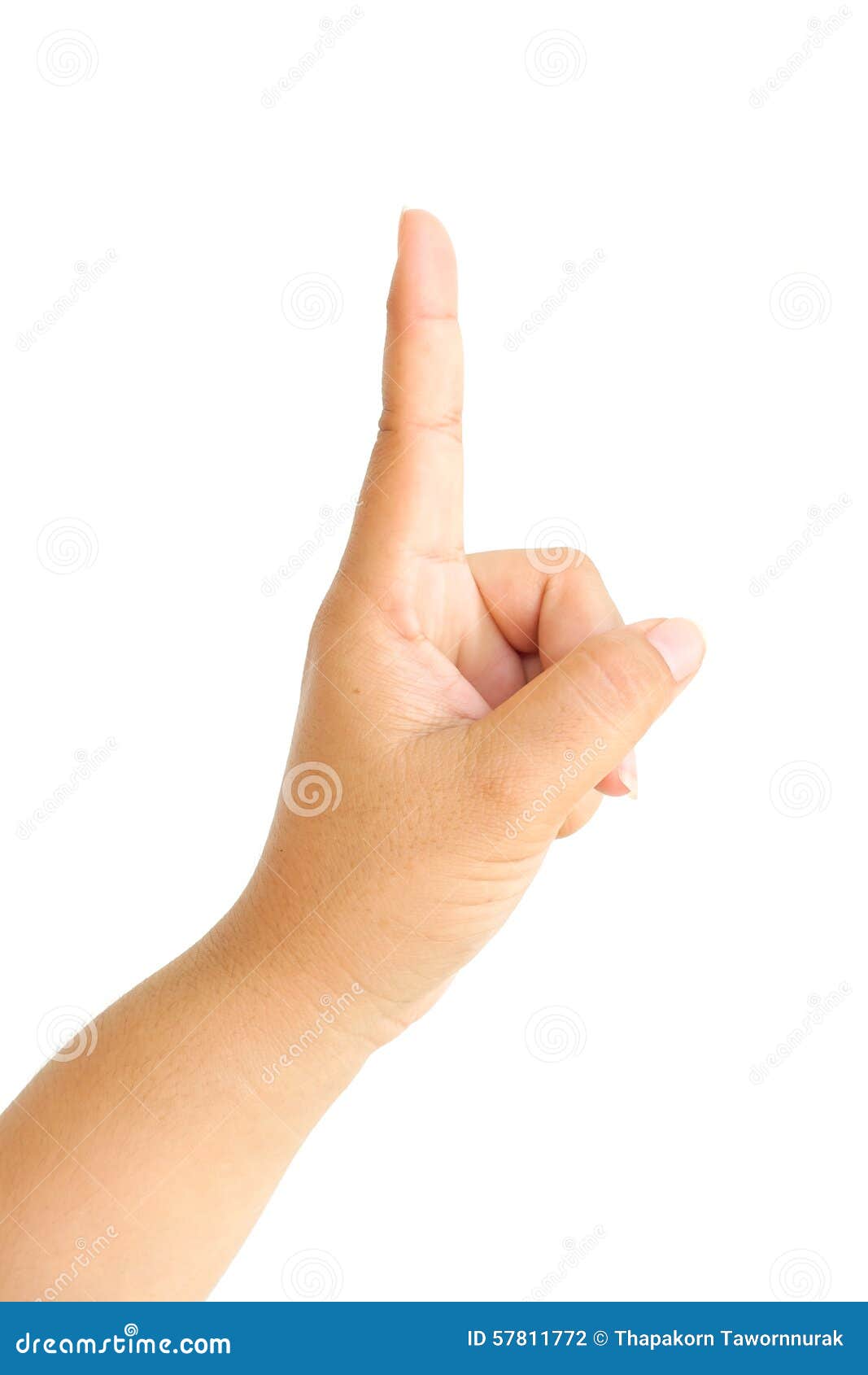 Female Hand Touching Or Pointing To Something Isolated Stock Photo ...