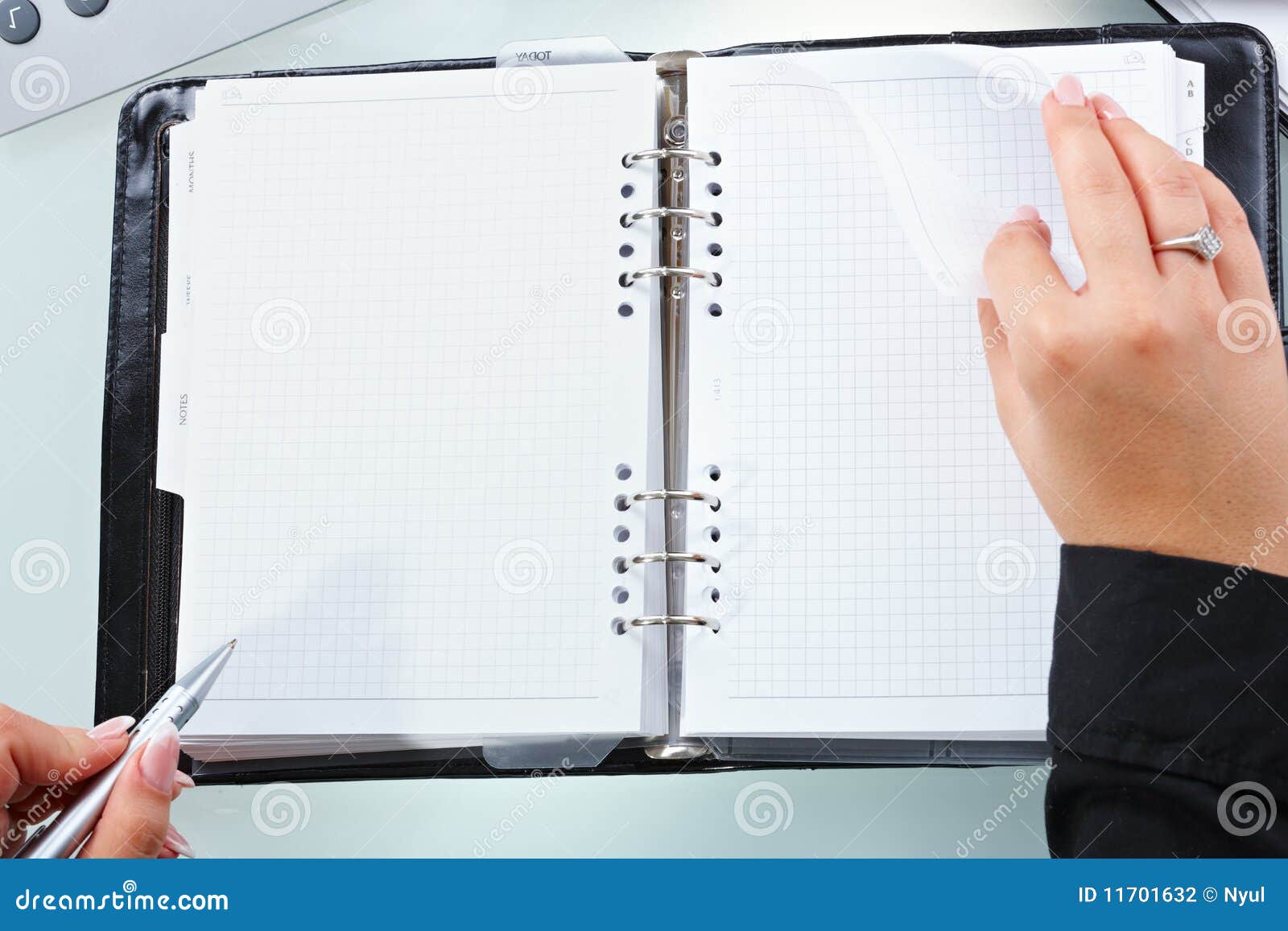 Female hand turning page stock photo. Image of desktop - 11701632