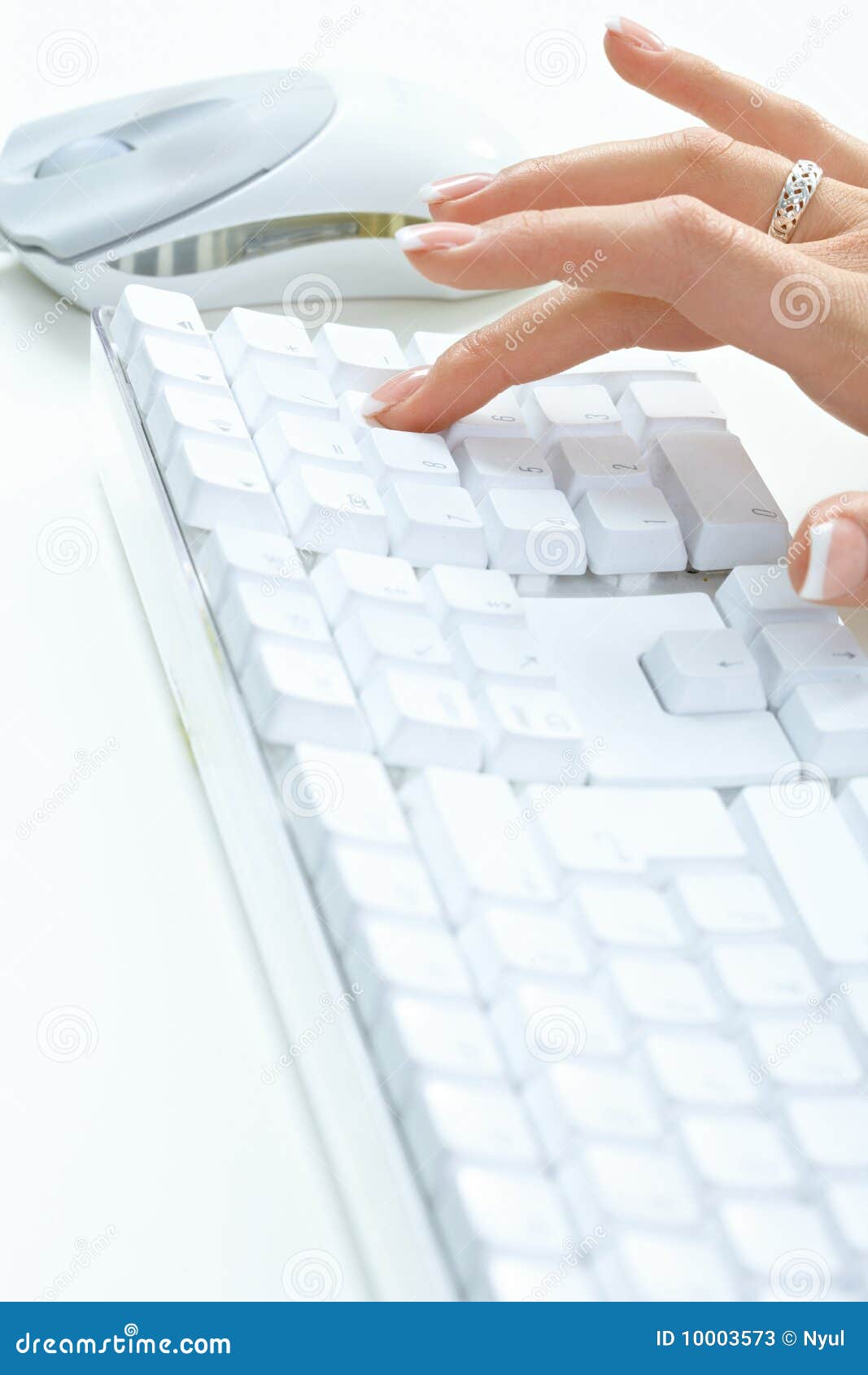Female hand typing stock image. Image of hand, detail - 10003573