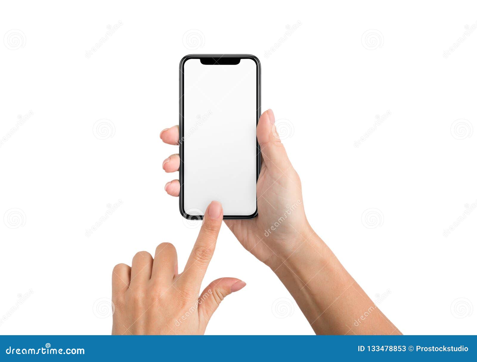 Female Hand Using Blank Touchscreen of Smartphone Stock Image - Image ... Female Hand Using Blank Touchscreen of Smartphone Stock Image - Image ...