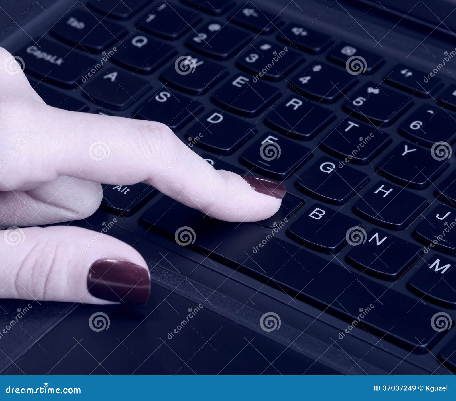 Female Hand Using Computer Keyboard Stock Image - Image of closeup ...