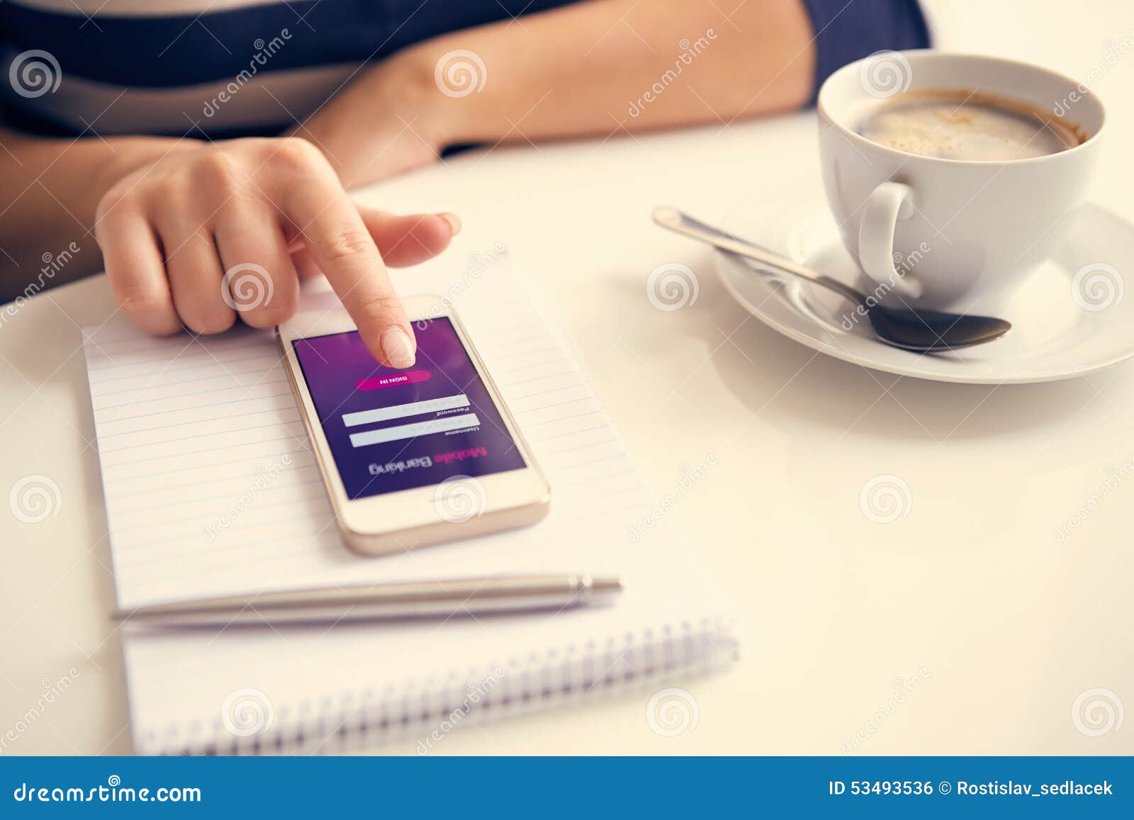 Female Hand Using Mobile Banking Stock Photo - Image of bank, money ...