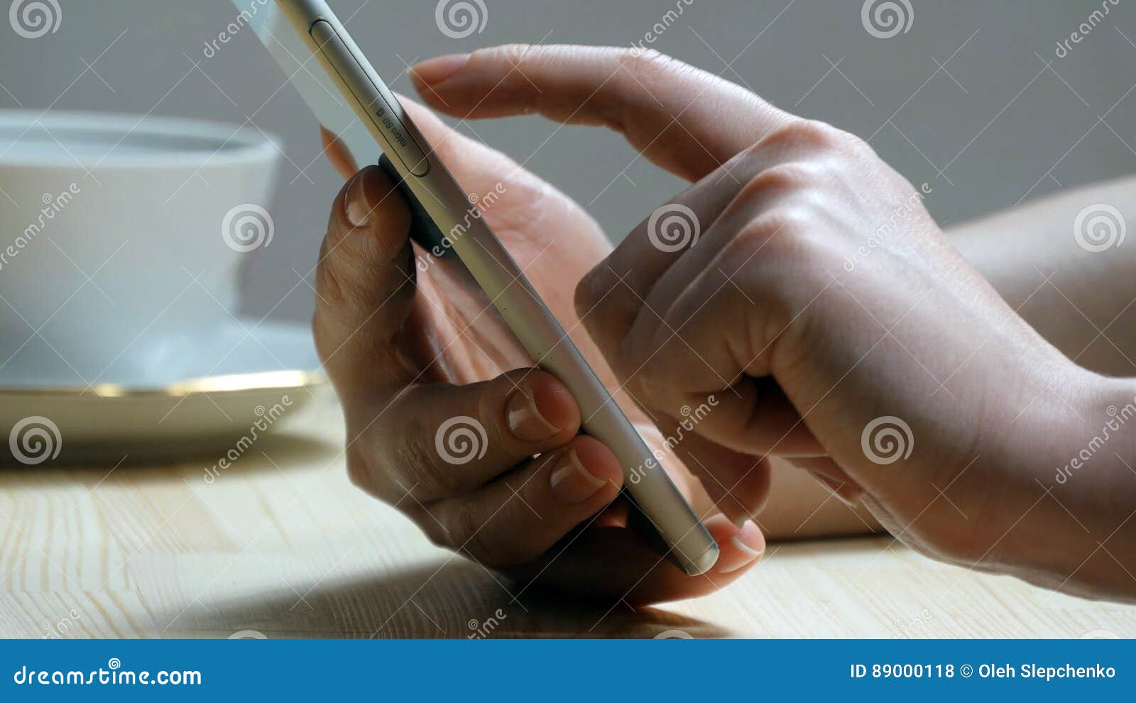 Female Hand Using Mobile Phone - Smartphone at Home Stock Photo - Image ...