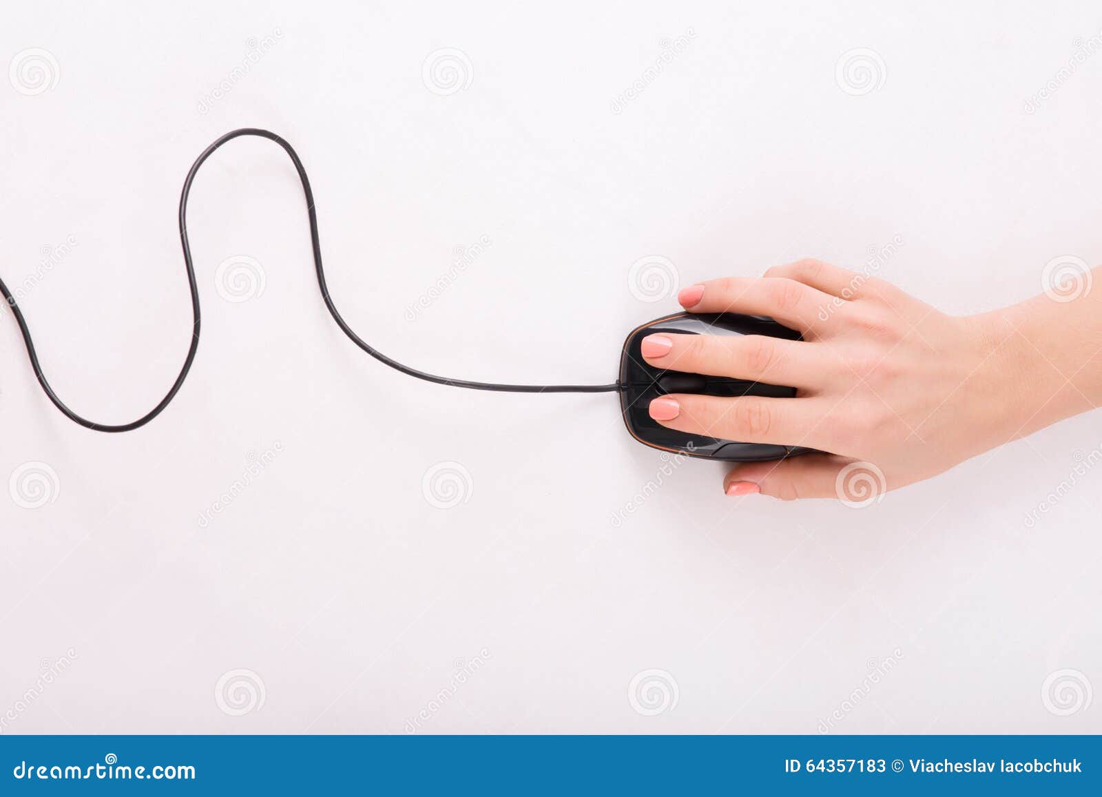 Female hand using PC mouse stock image. Image of people - 64357183