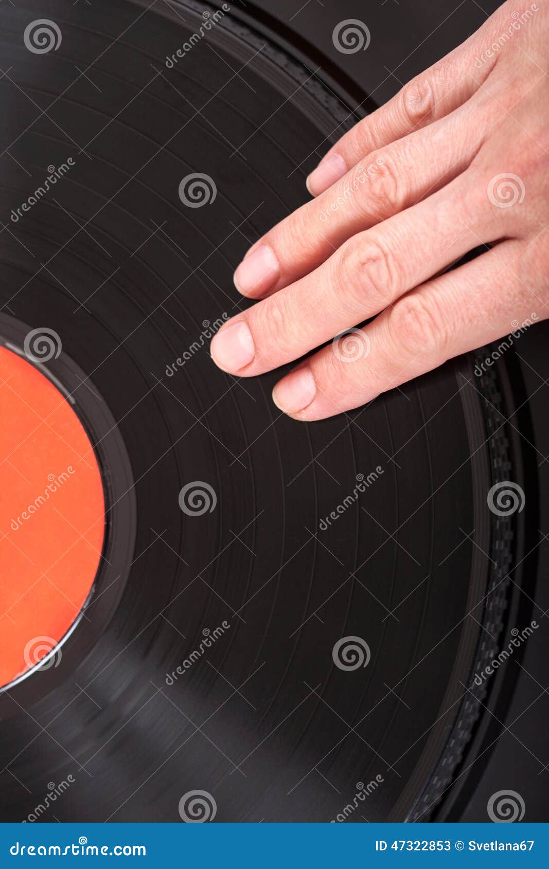 Female Hand on Vinyl Record Stock Image - Image of plate, plastic: 47322853