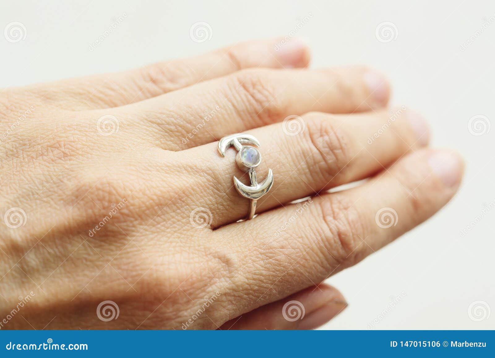 Female Hand Wearing Silver Ring Stock Photo - Image of hand, jewel ...