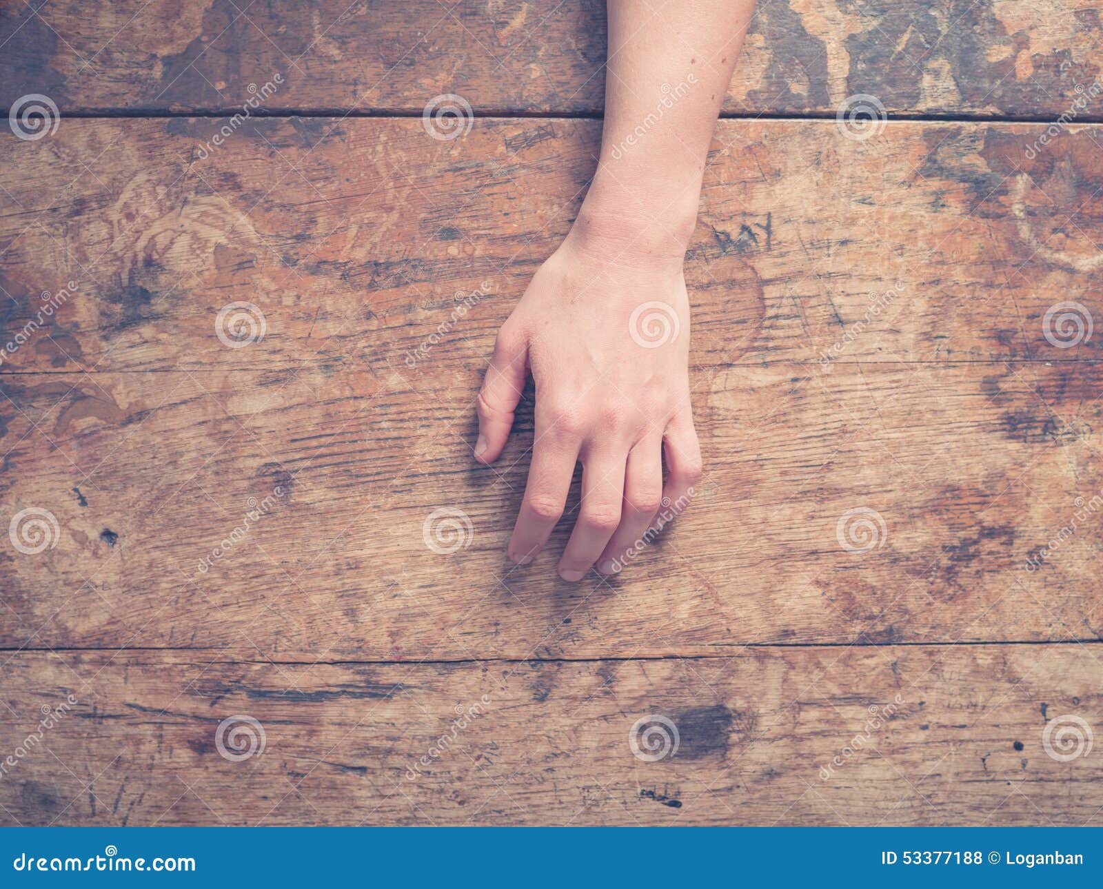 Female Hand on a Wooden Table Stock Photo - Image of wooden, symbol ...