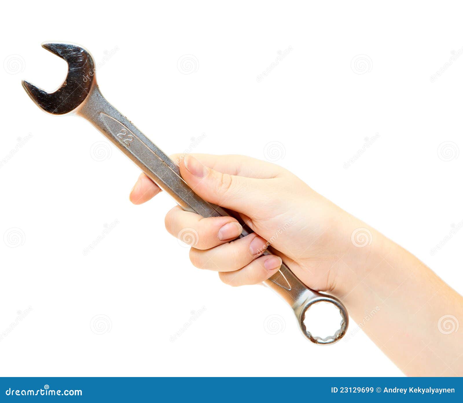 Female Hand With Wrench Tool Stock Image - Image of fitter, caucasian ...