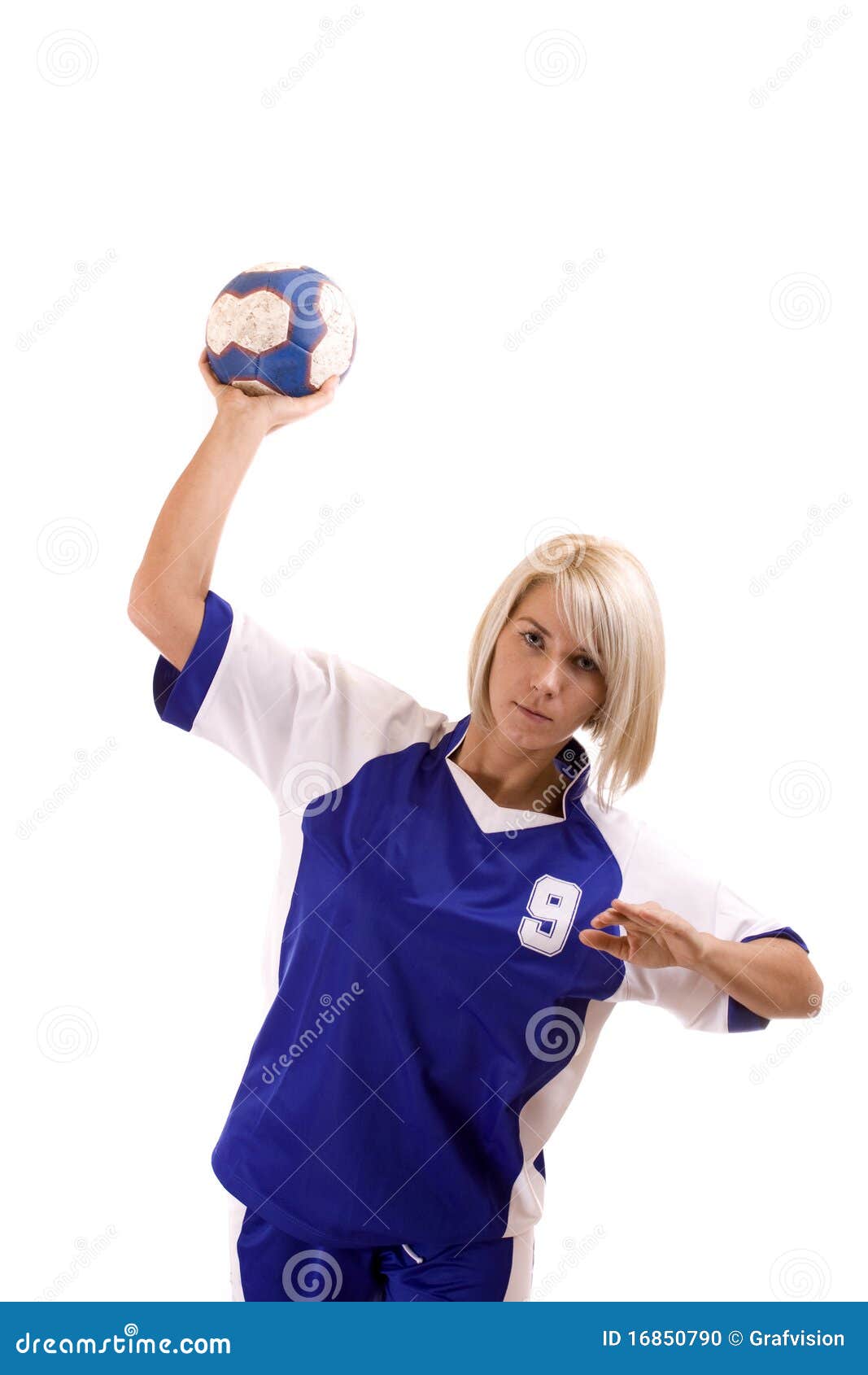 Female handball player stock photo. Image of person, exercise - 16850790
