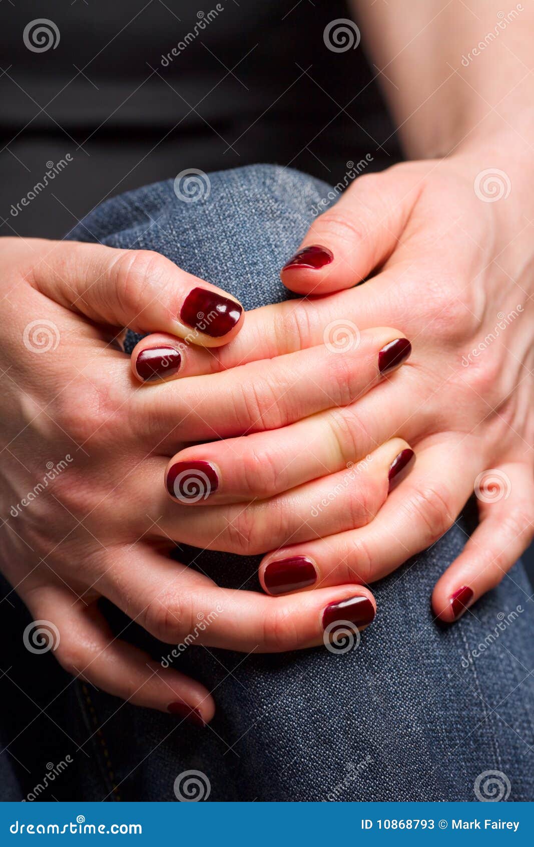 Female hands stock image. Image of casual, jeans, interlocked - 10868793