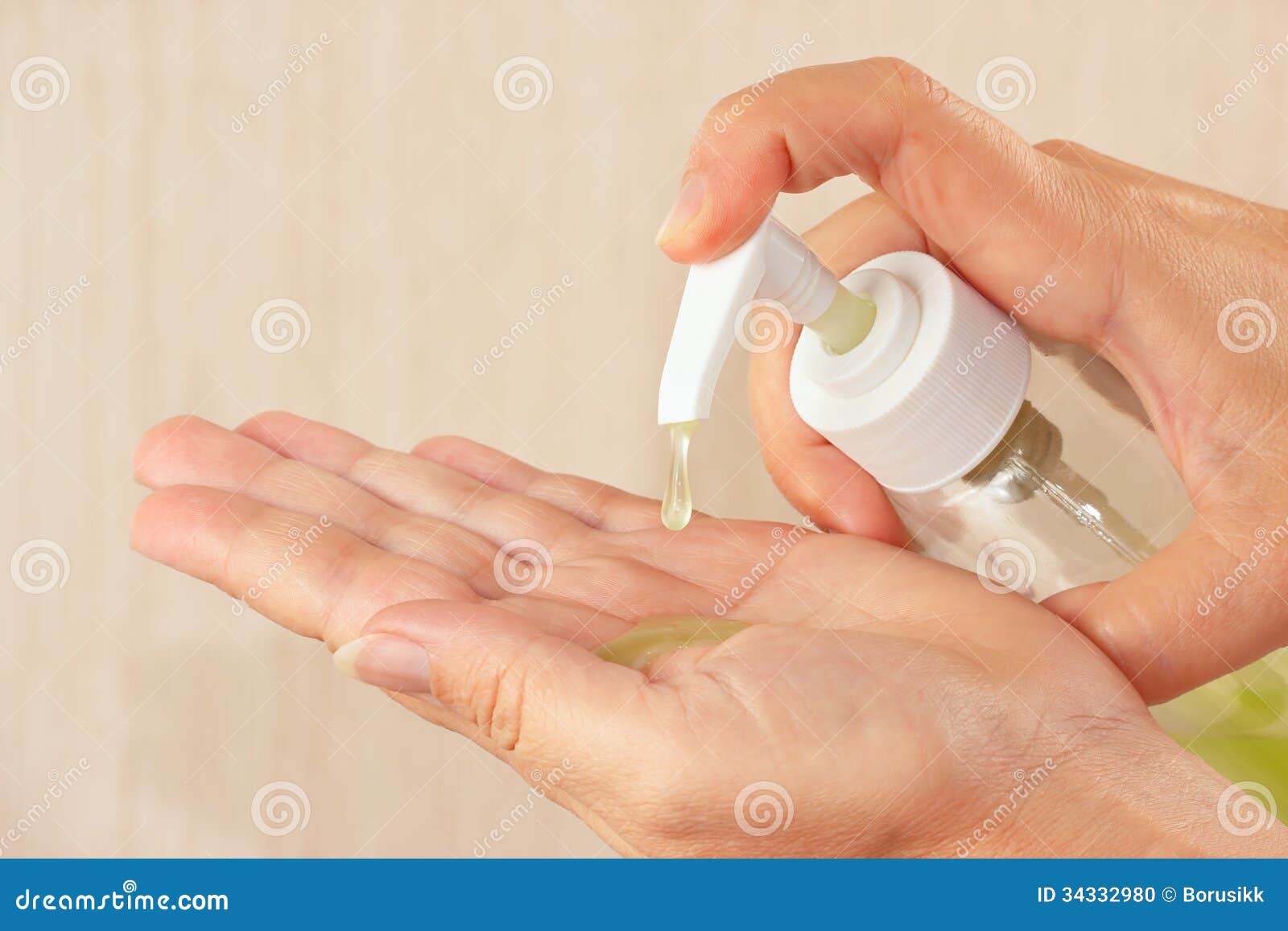 Female Hands Applying Antibacterial Liquid Soap Stock Photo - Image of ...