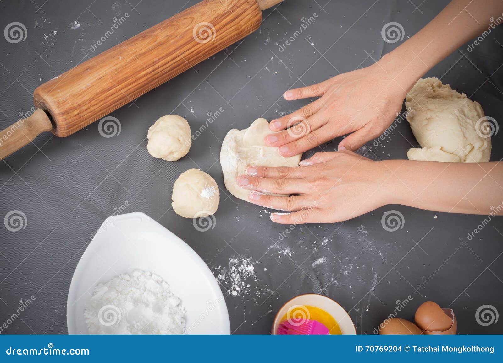 Female hands baking dough stock photo. Image of female - 70769204