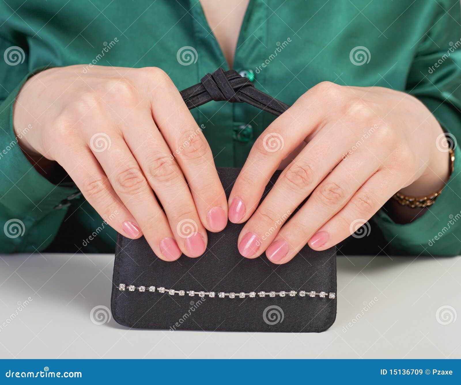Female Hands and Black Handbag Stock Image - Image of female ...