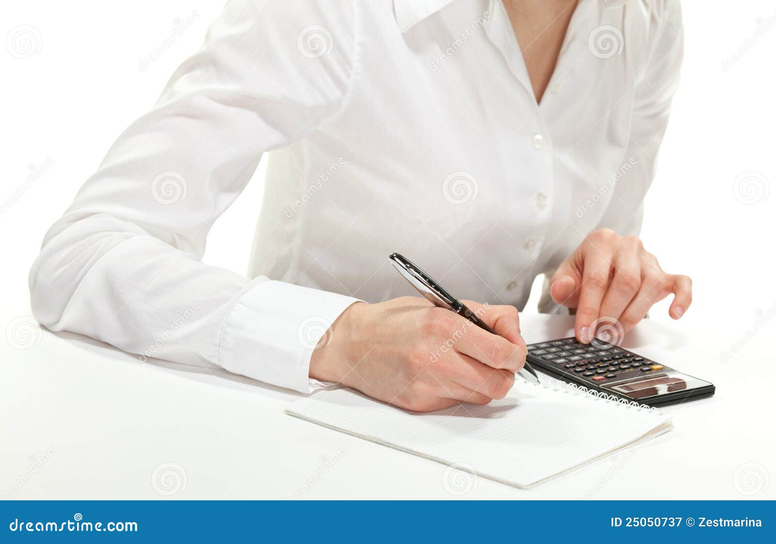 Female Hands with Calculator Stock Image - Image of administration ...