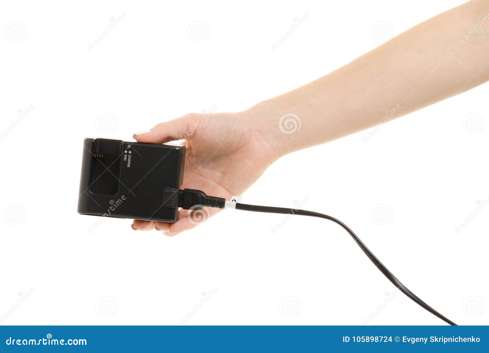 Female Hands Charging for a Camera Stock Photo - Image of computer ...