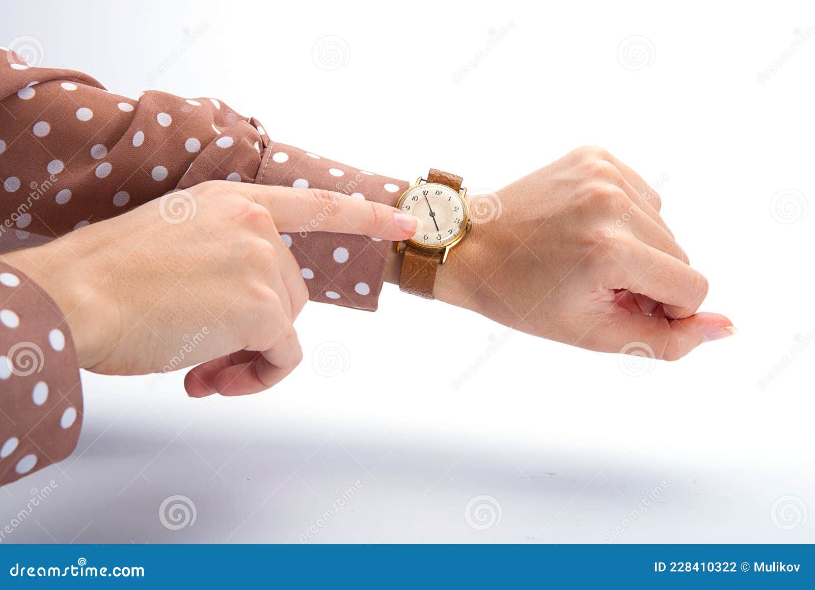 Female Hands Checking the Time Stock Photo - Image of metaphorical ...
