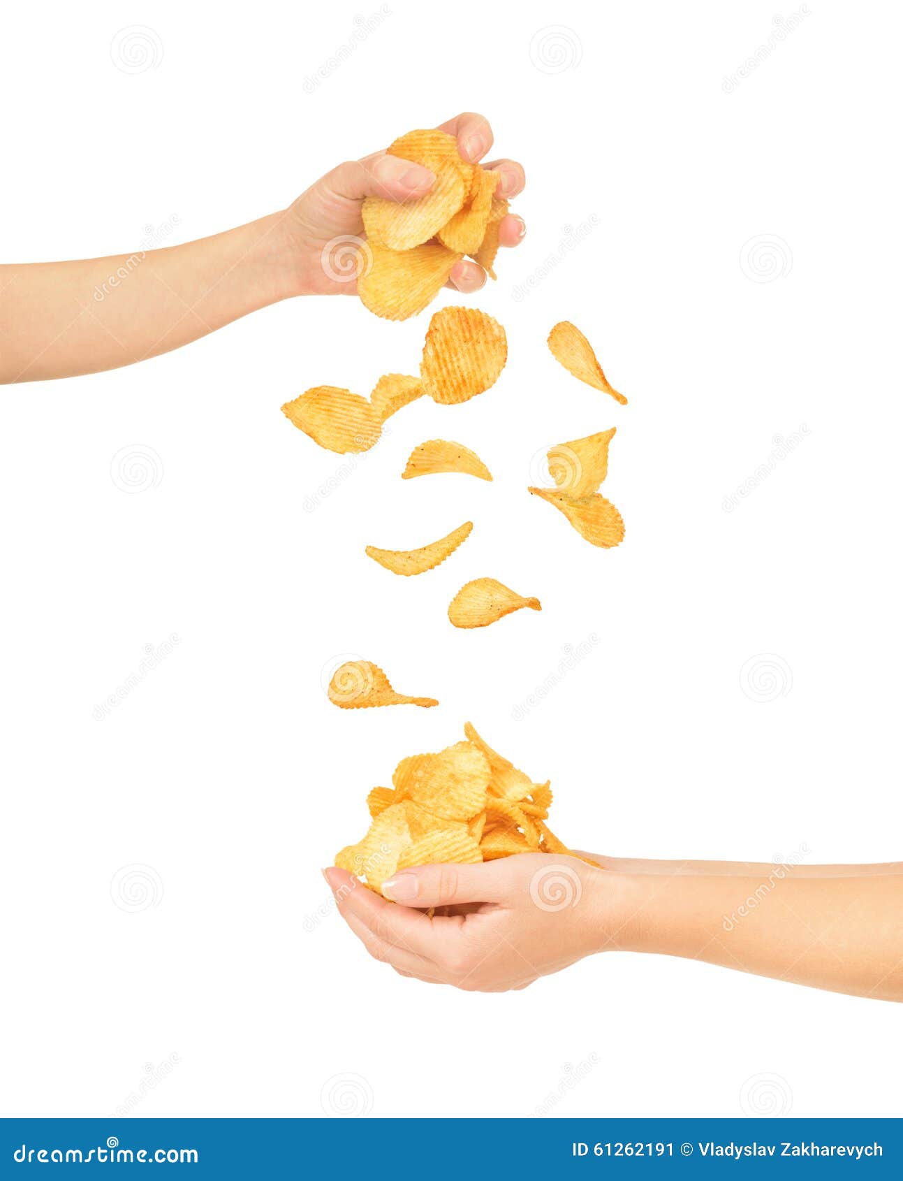Female hands with chips stock image. Image of extended - 61262191