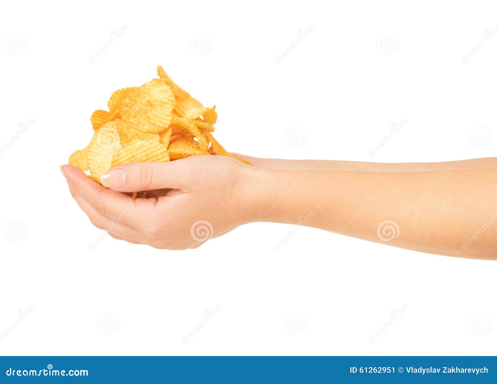 Female hands with chips stock image. Image of crispy - 61262951