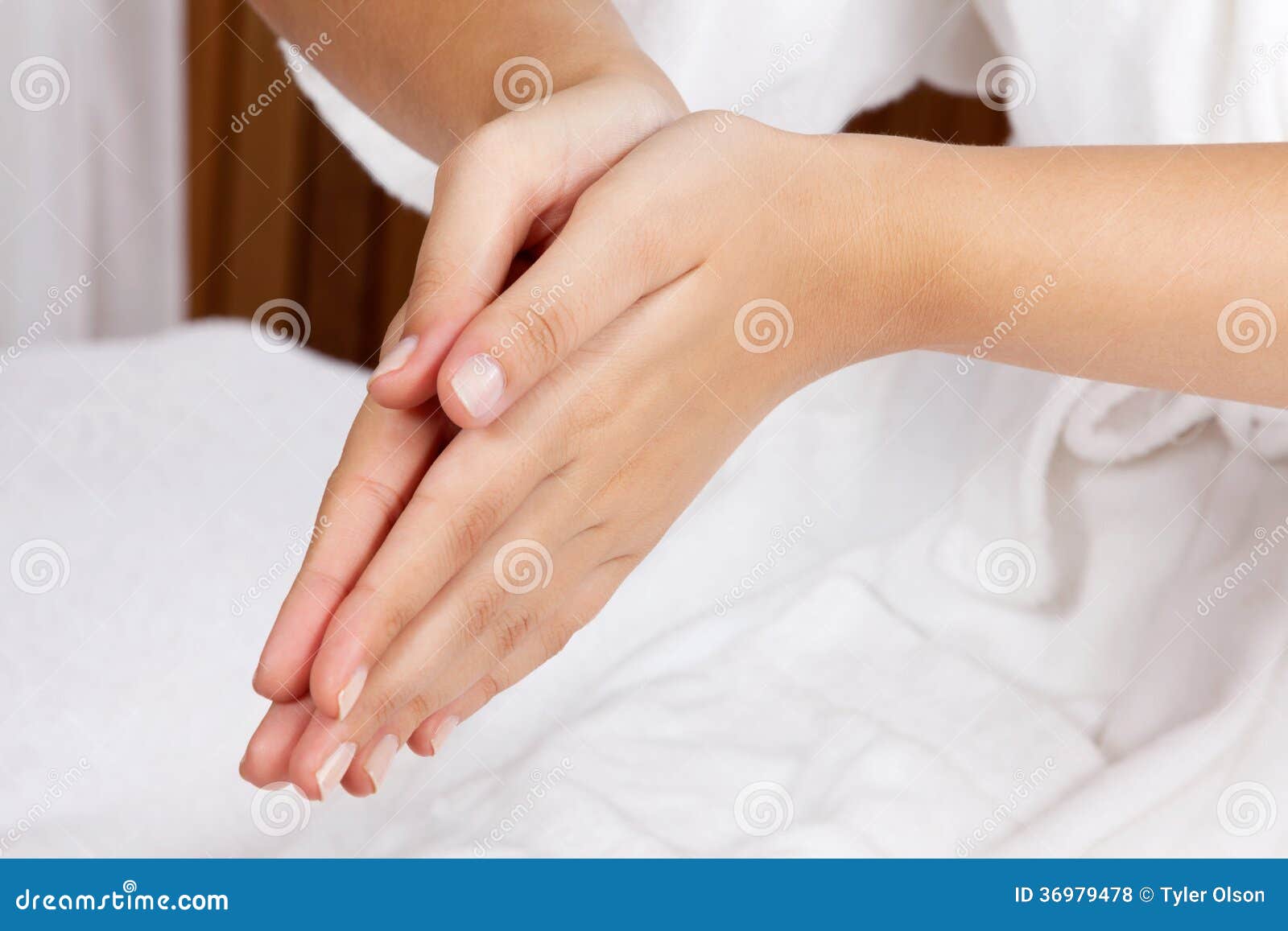 Female with Hands Clasped stock photo. Image of girl - 36979478
