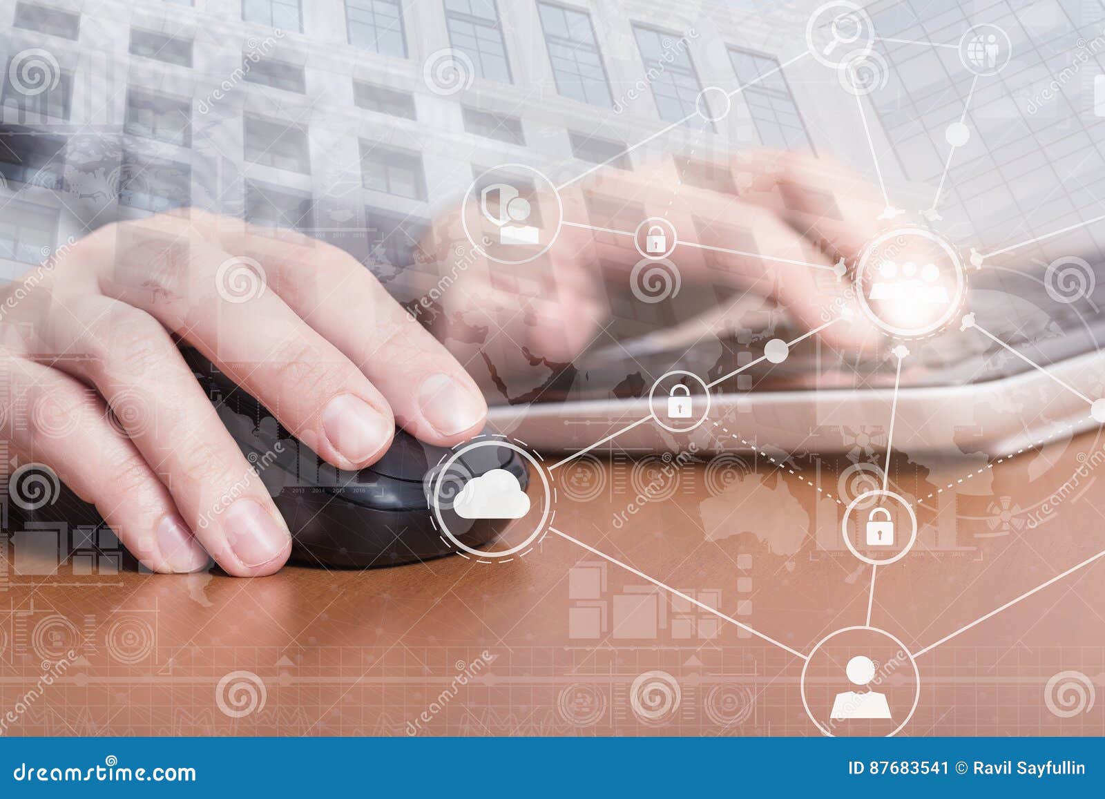 Female Hands Clicking With A Mouse And Typing On Laptop Computer ... Female Hands Clicking With A Mouse And Typing On Laptop Computer ...