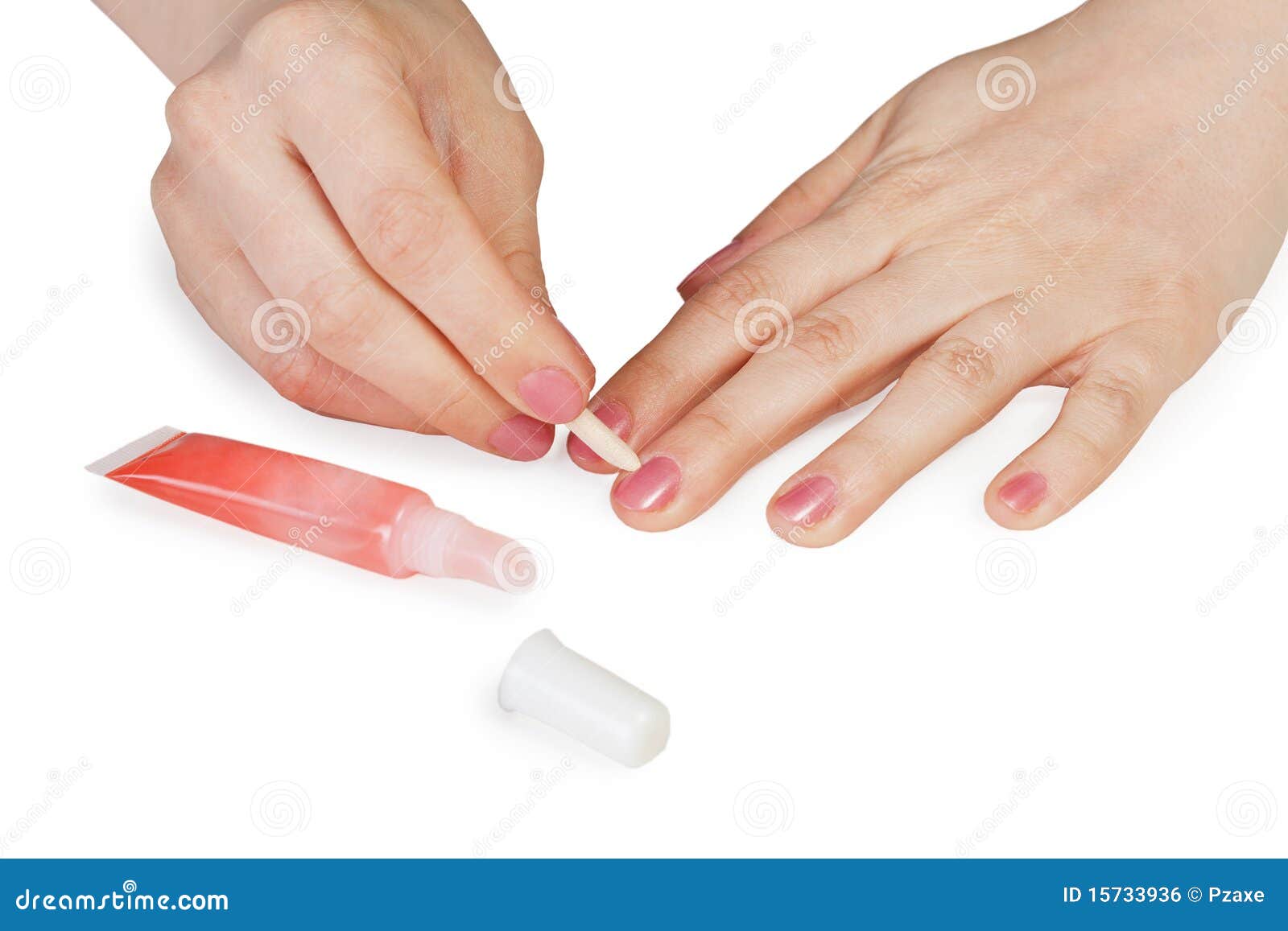 Female Hands. Cuticle Removal. Stock Photo - Image of white, tube: 15733936