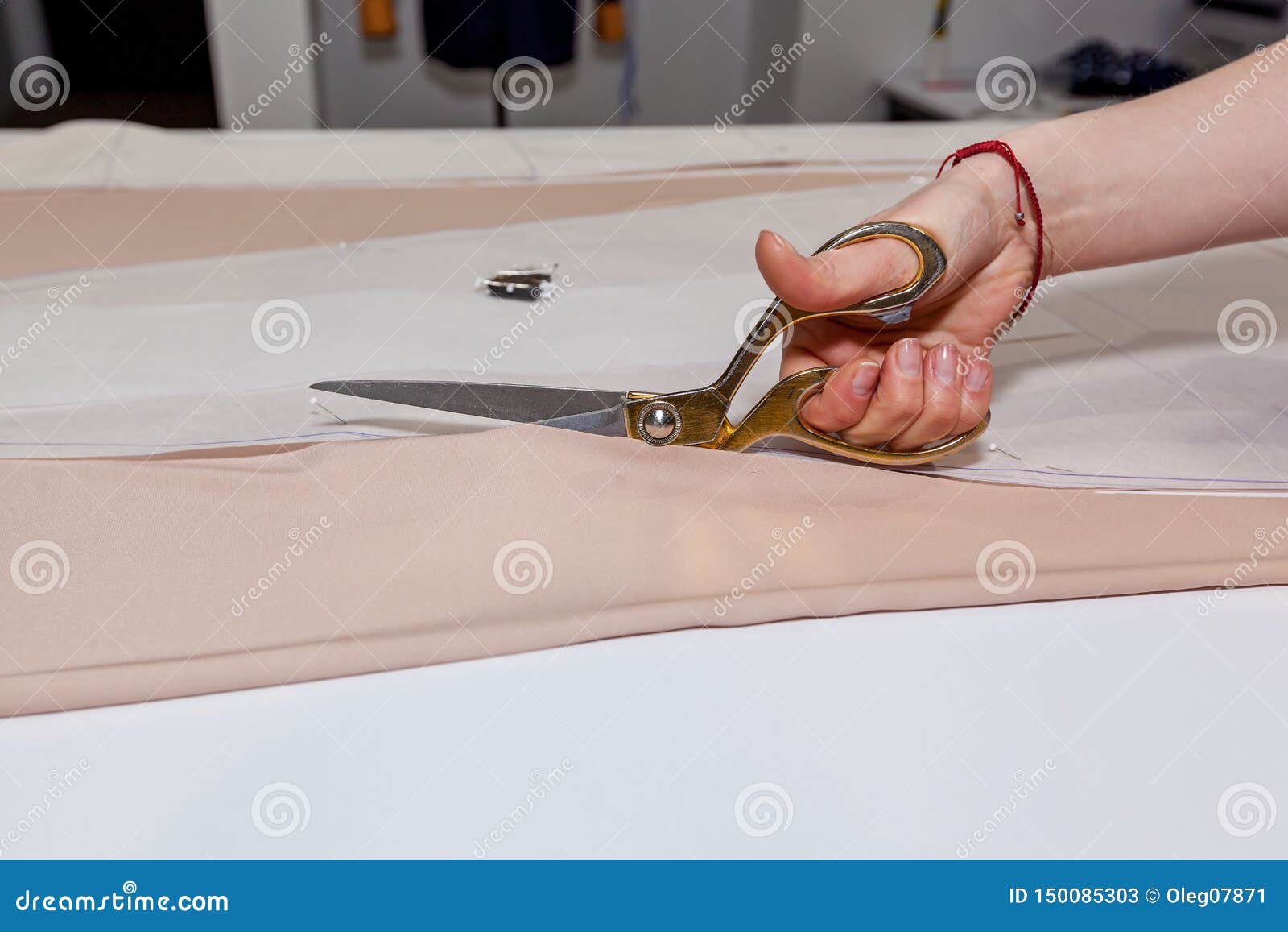 Cloth, Hands, Sewing, Design Stock Image - Image of close, basting ...