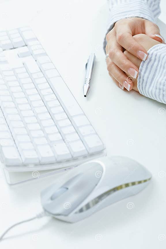 Female hands on desk stock photo. Image of hand, finger - 11505476