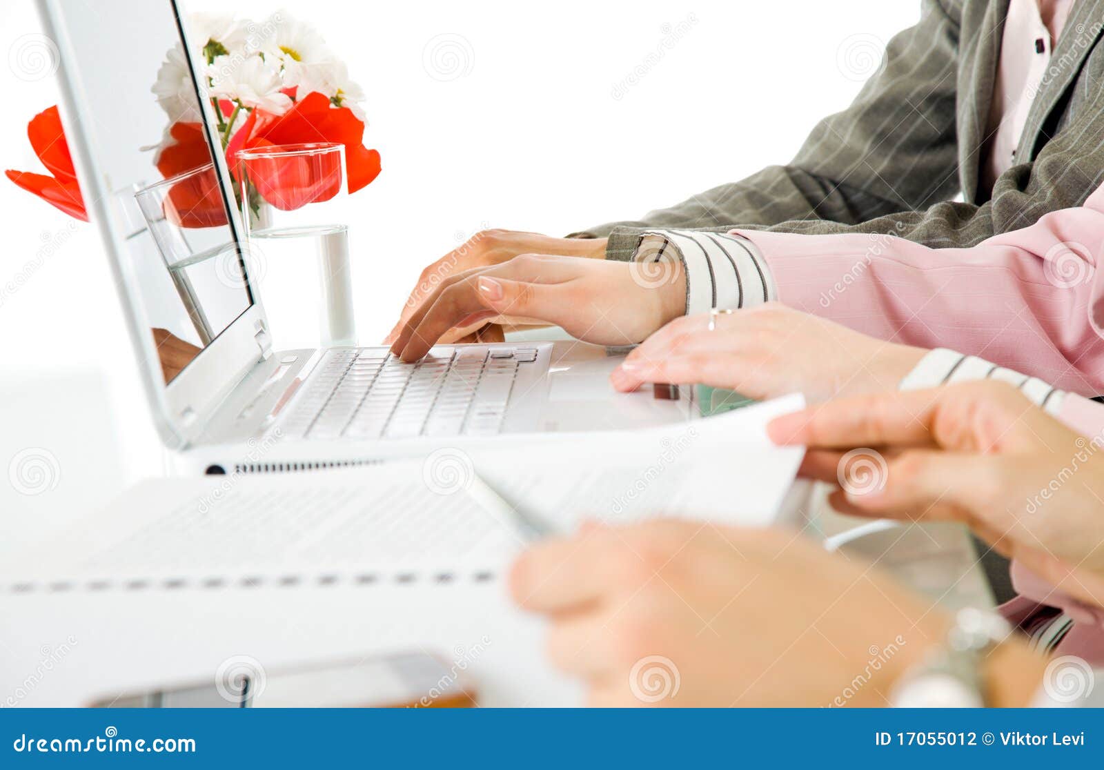 Female hands desk stock photo. Image of glass, laptop - 17055012